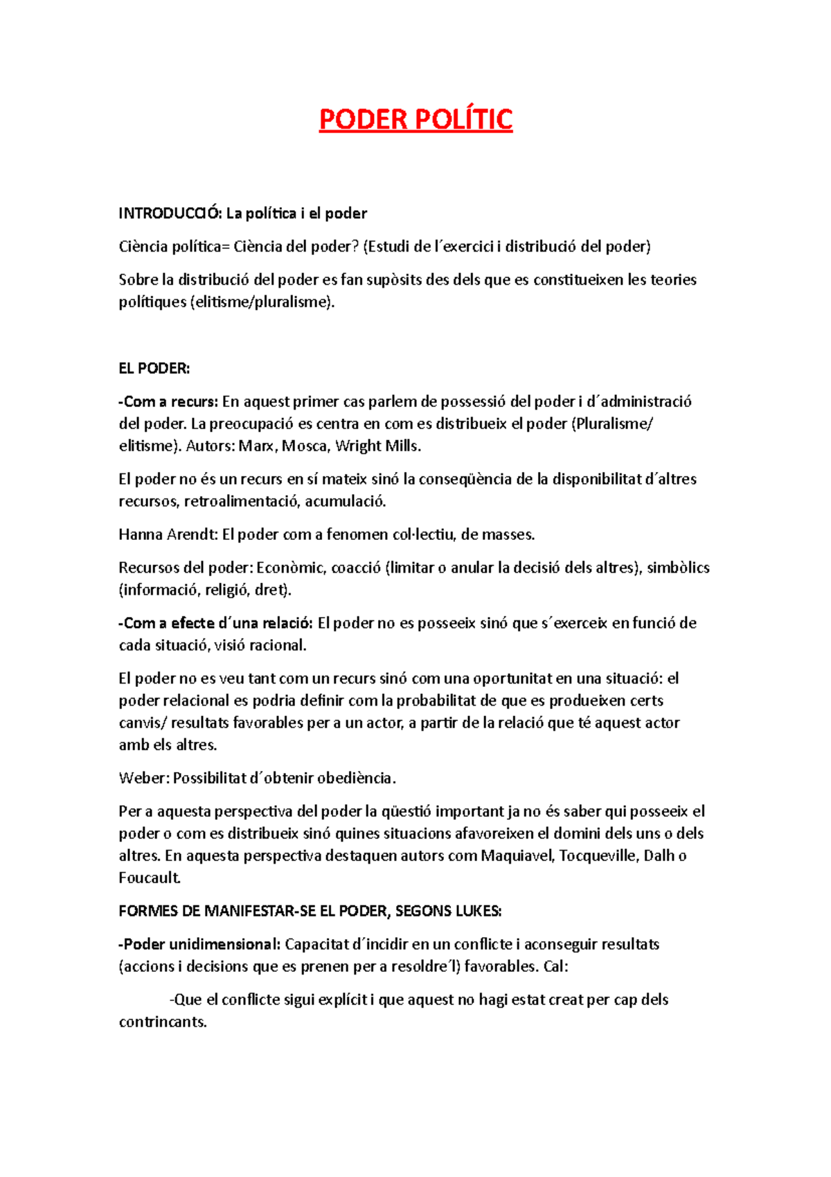 TEMA 1- Poder Polític - PODER POLÍTIC INTRODUCCIÓ: La política i el ...