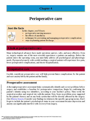 Medical-Surgical Nursing Made Incredibly Easy - (4 Perioperative care ...