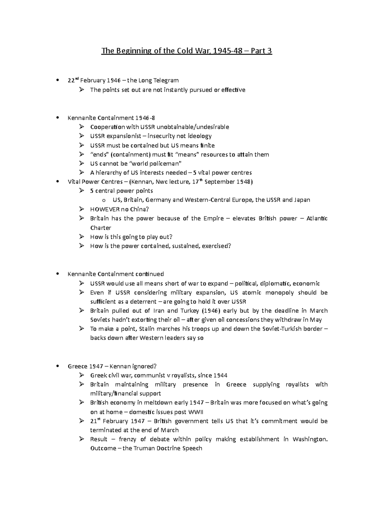 The Beginning of the Cold War, 1945-48 - Part 3 - Outcome – the Truman ...