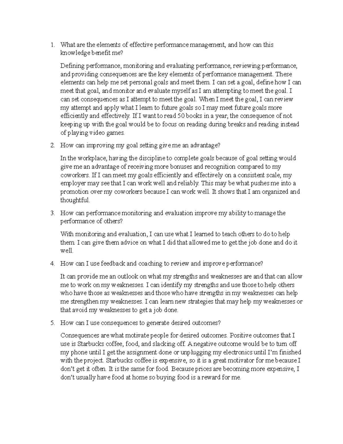 Chapter 12 Questions - What are the elements of effective performance ...