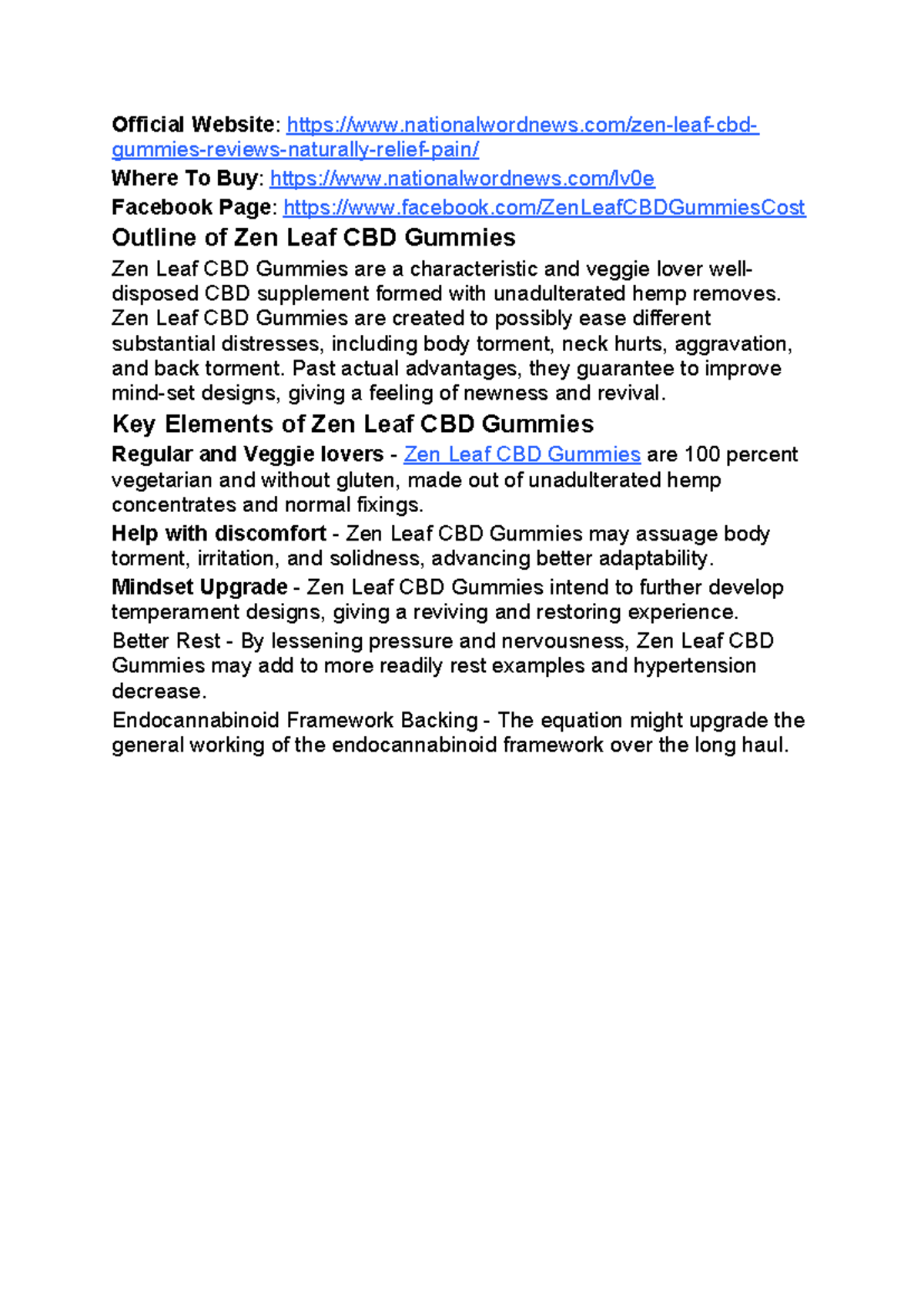 Zen Leaf CBD Gummies "The TOP Product* Remove Extreme Pain & Stress ...