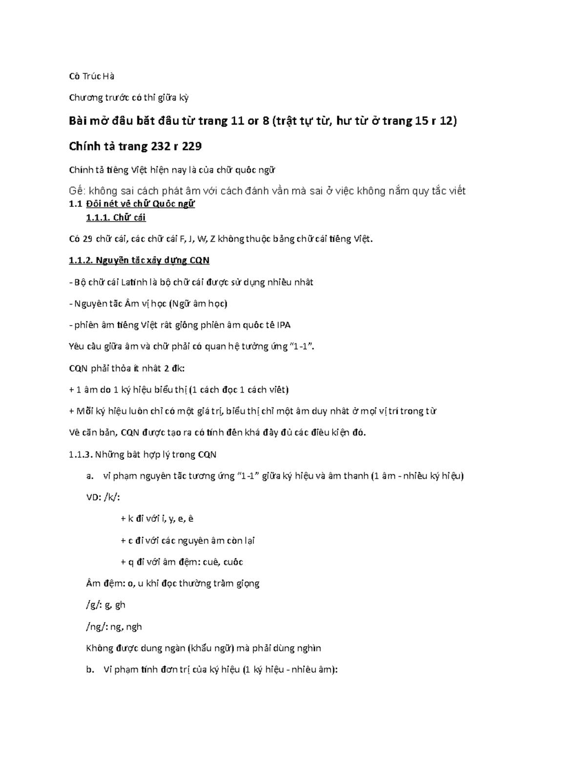 Thvbtv - note - Cô Trúc Hà Ch ương tr ước có thi gi a kỳ ữ Bài m ở đầầu ...