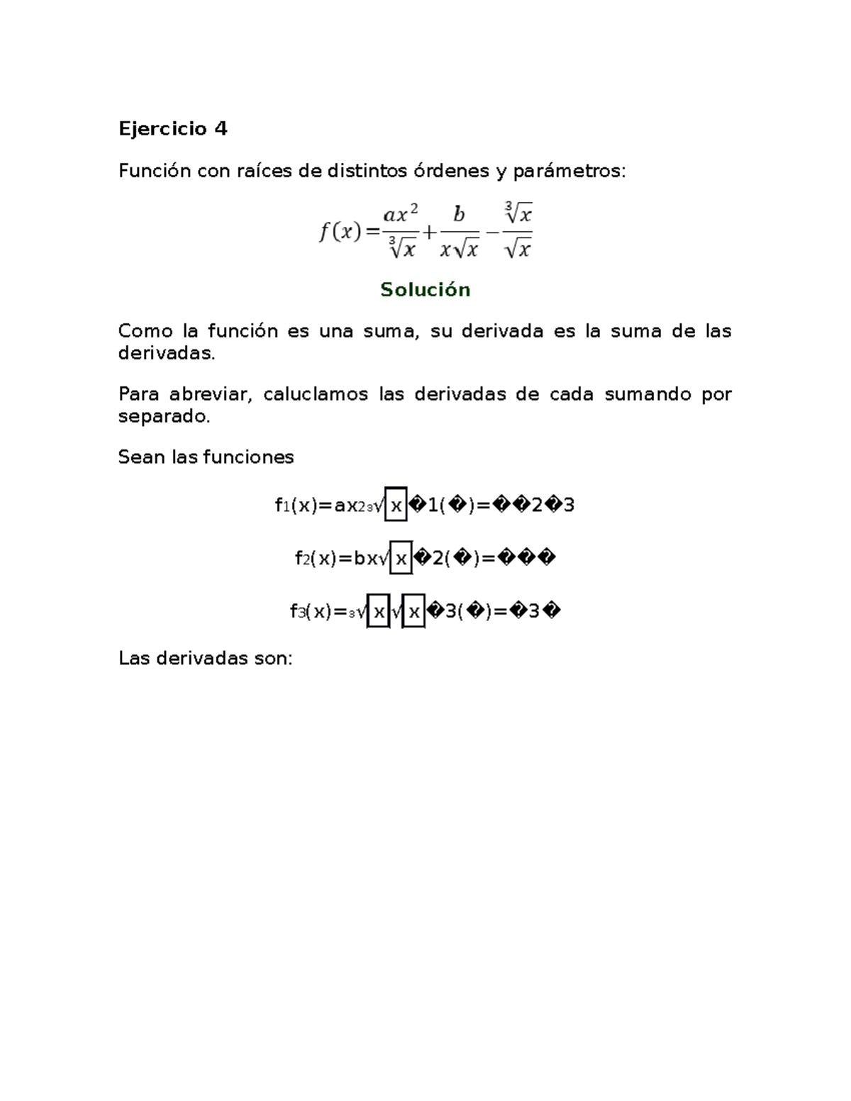 Ejercicios 5 Y 6 Literal A Unad Ejercicio 4 Función Con Raíces De