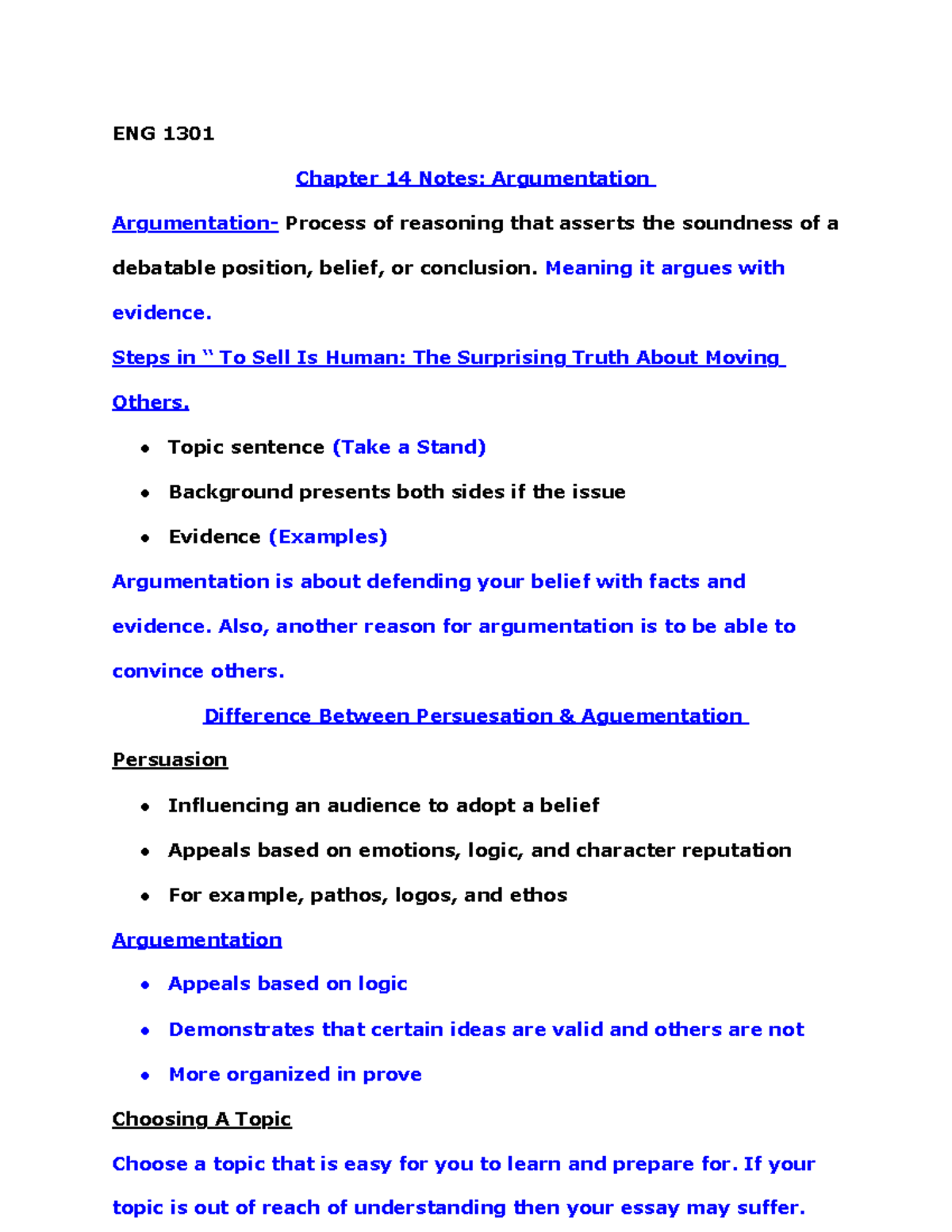 Mike Rose C - Mike Rose C Notes - ENG 1301 Chapter 14 Notes ...