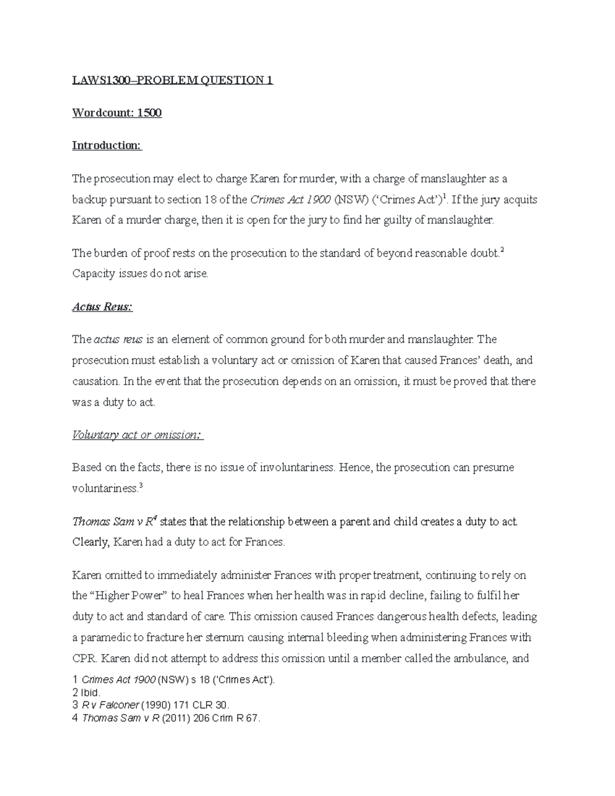 Final LAWS1300 PQ1 - This is a HD answer - LAWS1300–PROBLEM QUESTION 1 ...