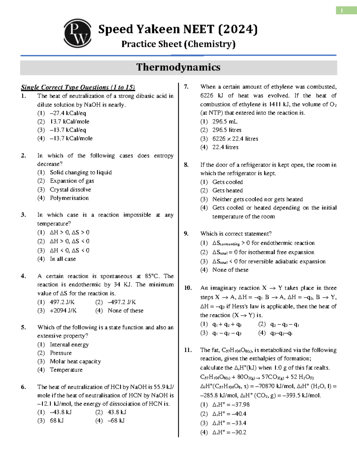 64f19e6f4bf62100181 f42f1 ## Thermodynamics and Thermochemistry ...