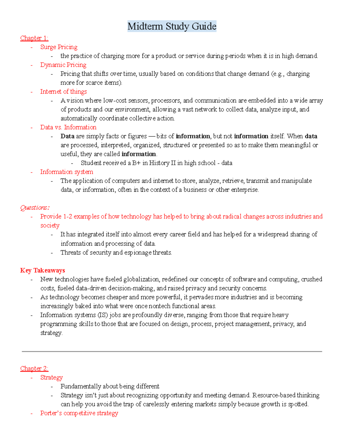 Digital tech Study Guide - Midterm Study Guide Chapter 1: - Surge ...