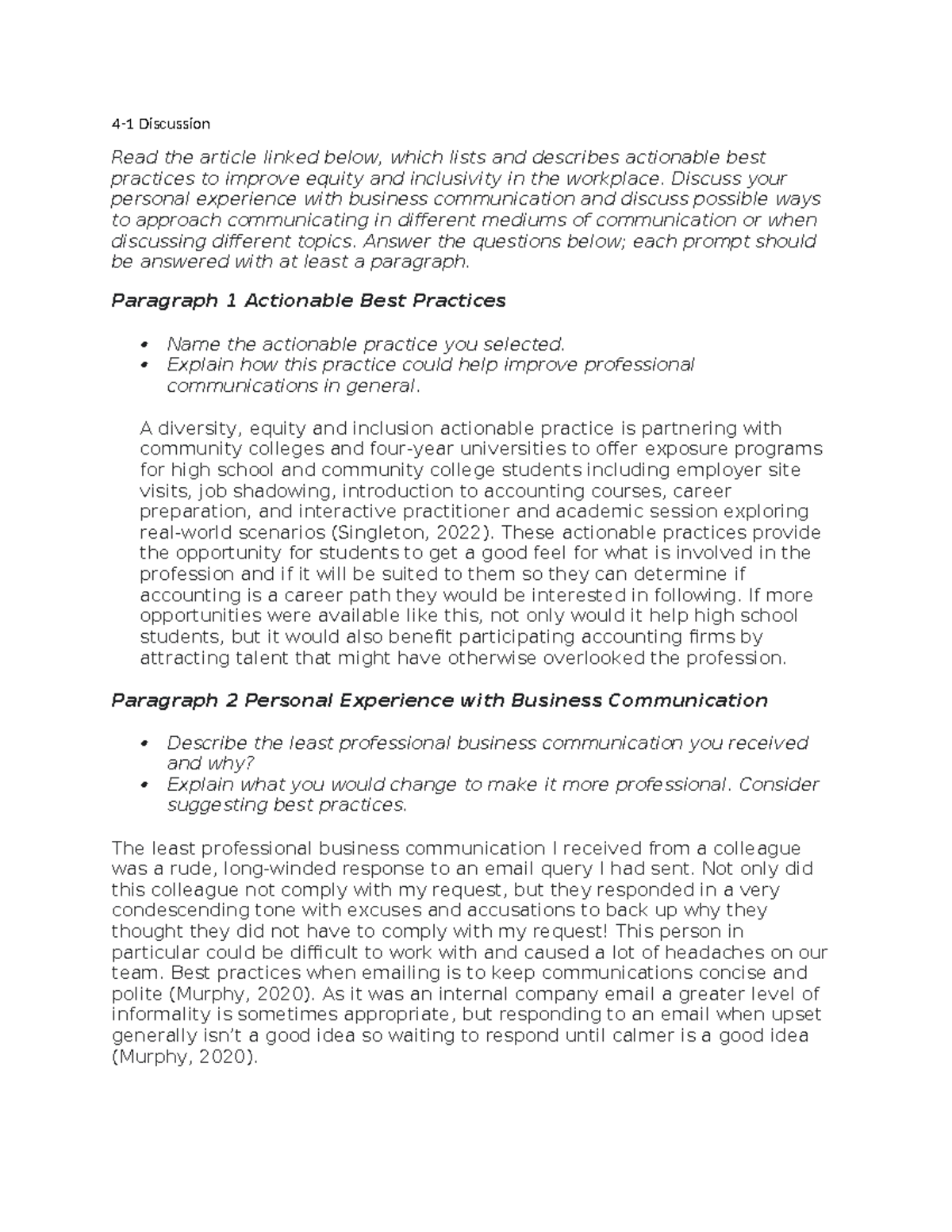 Discussion 4-1 - 4-1 Discussion Read the article linked below, which ...
