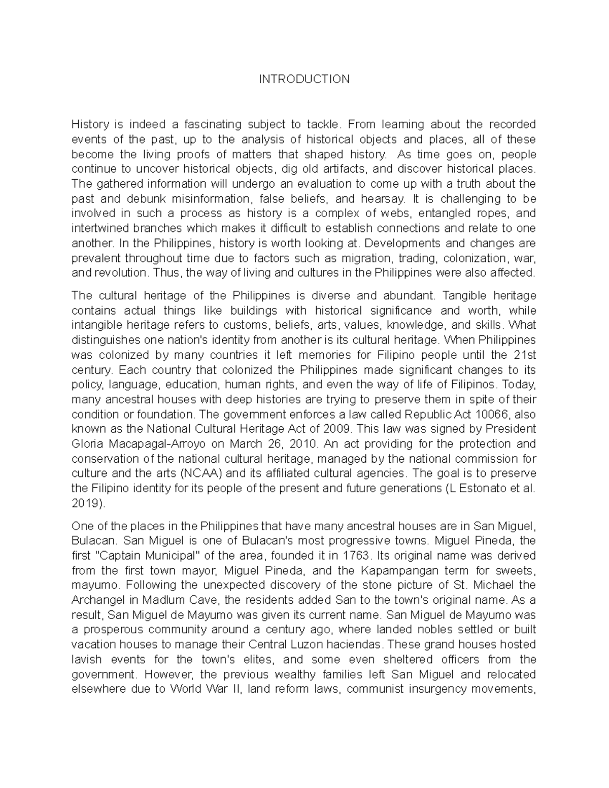 Introduction of a Research - INTRODUCTION History is indeed a ...