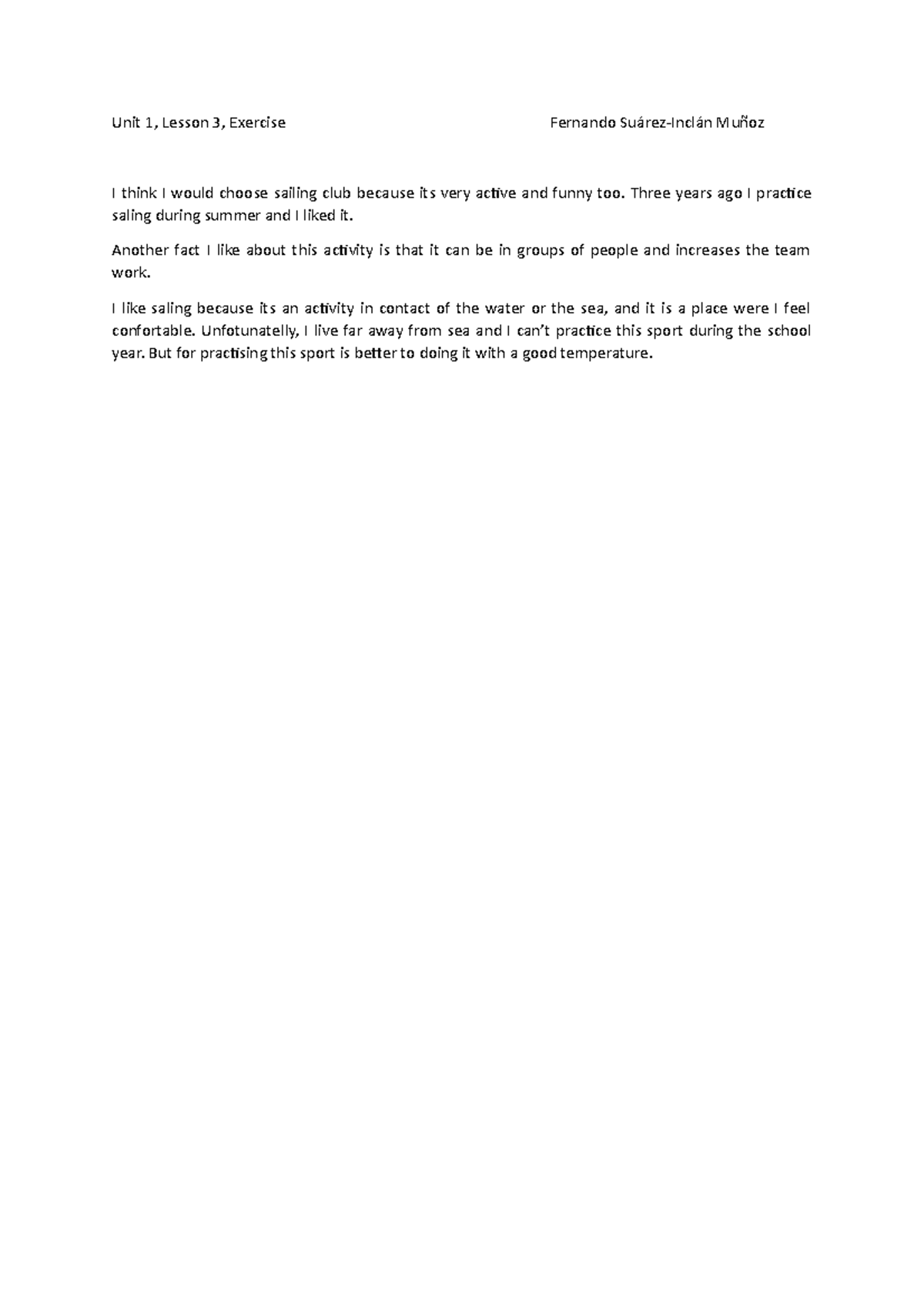 Unit 1, Lesson 3. Journal activity - Unit 1, Lesson 3, Exercise ... Unit 1, Lesson 3. Journal activity - Unit 1, Lesson 3, Exercise ...
