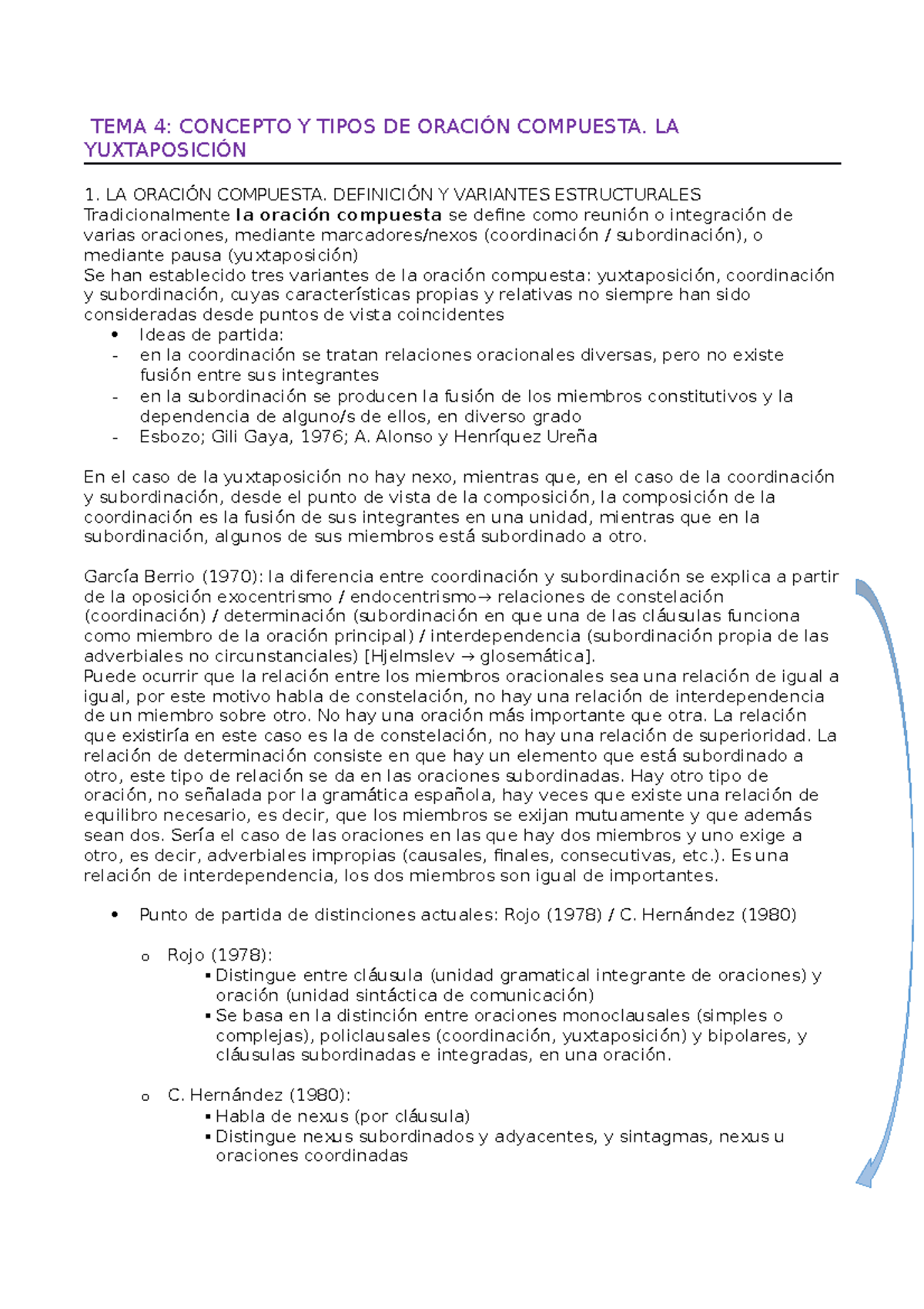CONCEPTO Y TIPOS DE ORACIÓN COMPUESTA. LA YUXTAPOSICIÓN - TEMA 4 ...