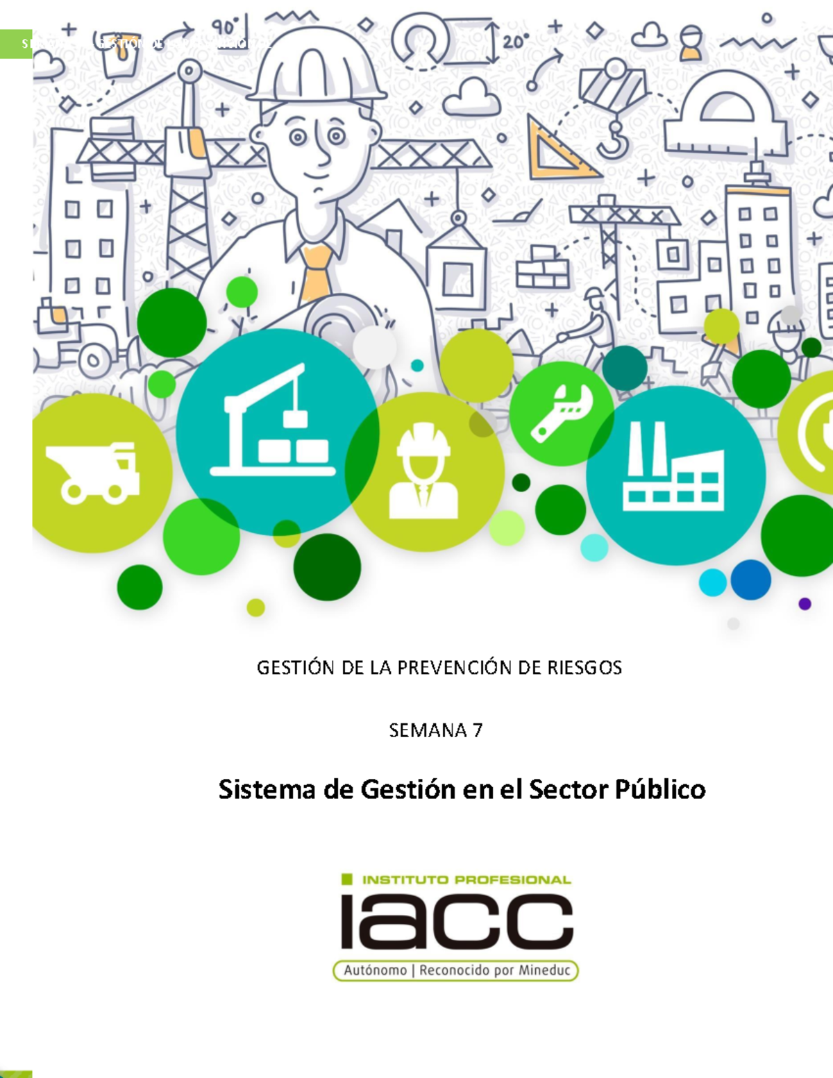 07 gestion de la prevencion de riesgos contenidos - SEMANA 7 – GESTI”N DE LA PREVENCI”N DE GO ...