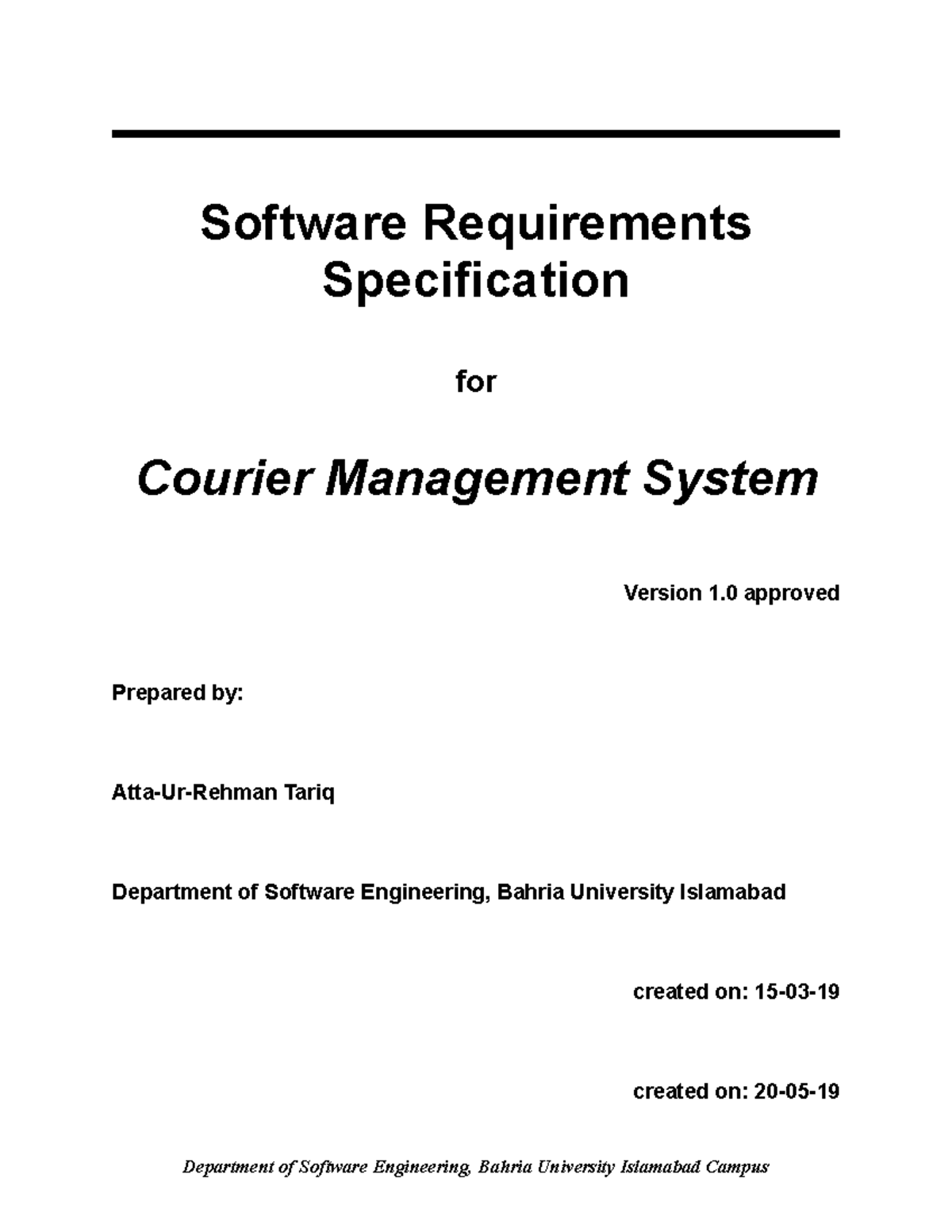 440978801 courier management system SRS 2 0 - Software Requirements ...
