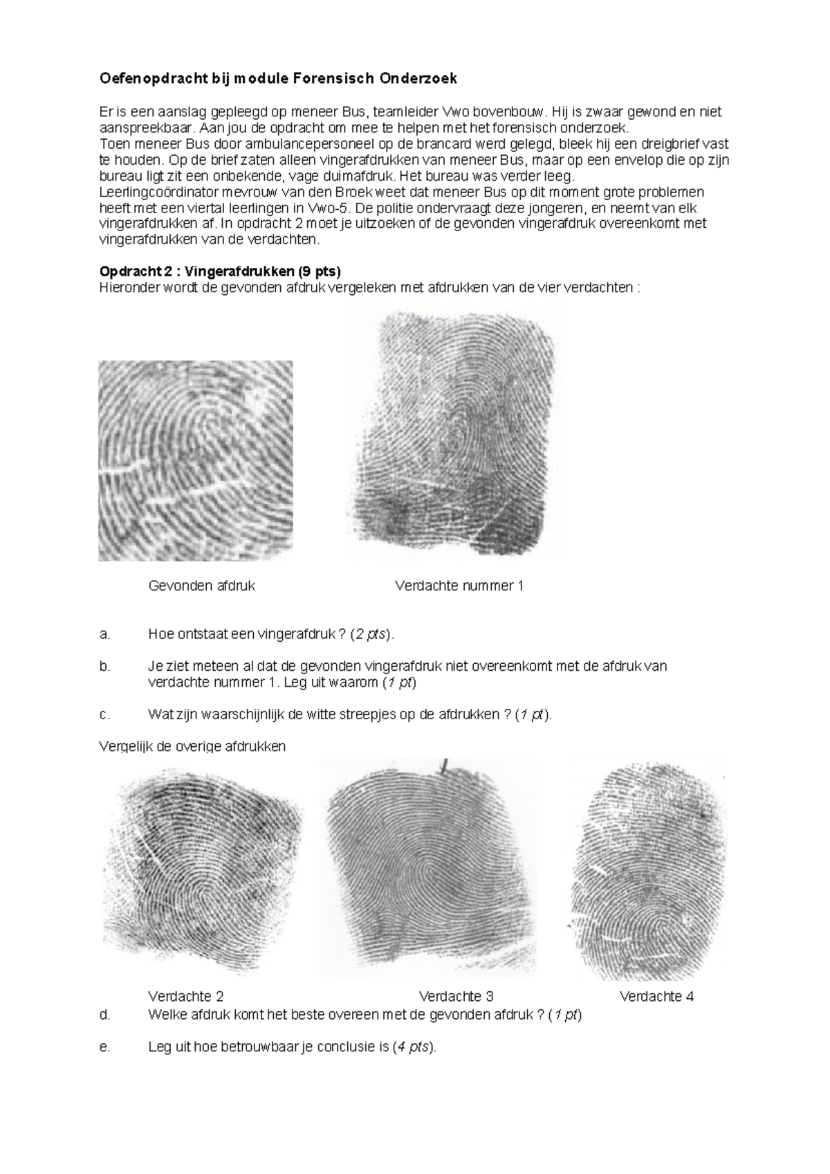 Oefenopgaven DNA en vingerafdrukken - Oefenopdracht bij module ...