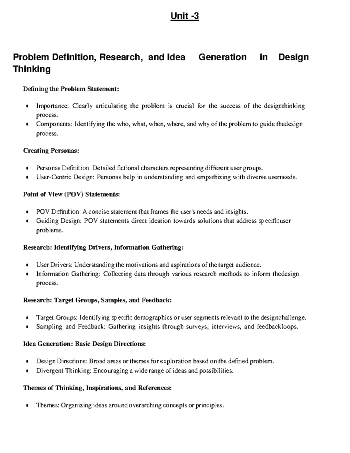 Design Thinking UNIT-3 and UNIT-4 - Unit - 3 Problem Definition, Research, and Idea Generation ...