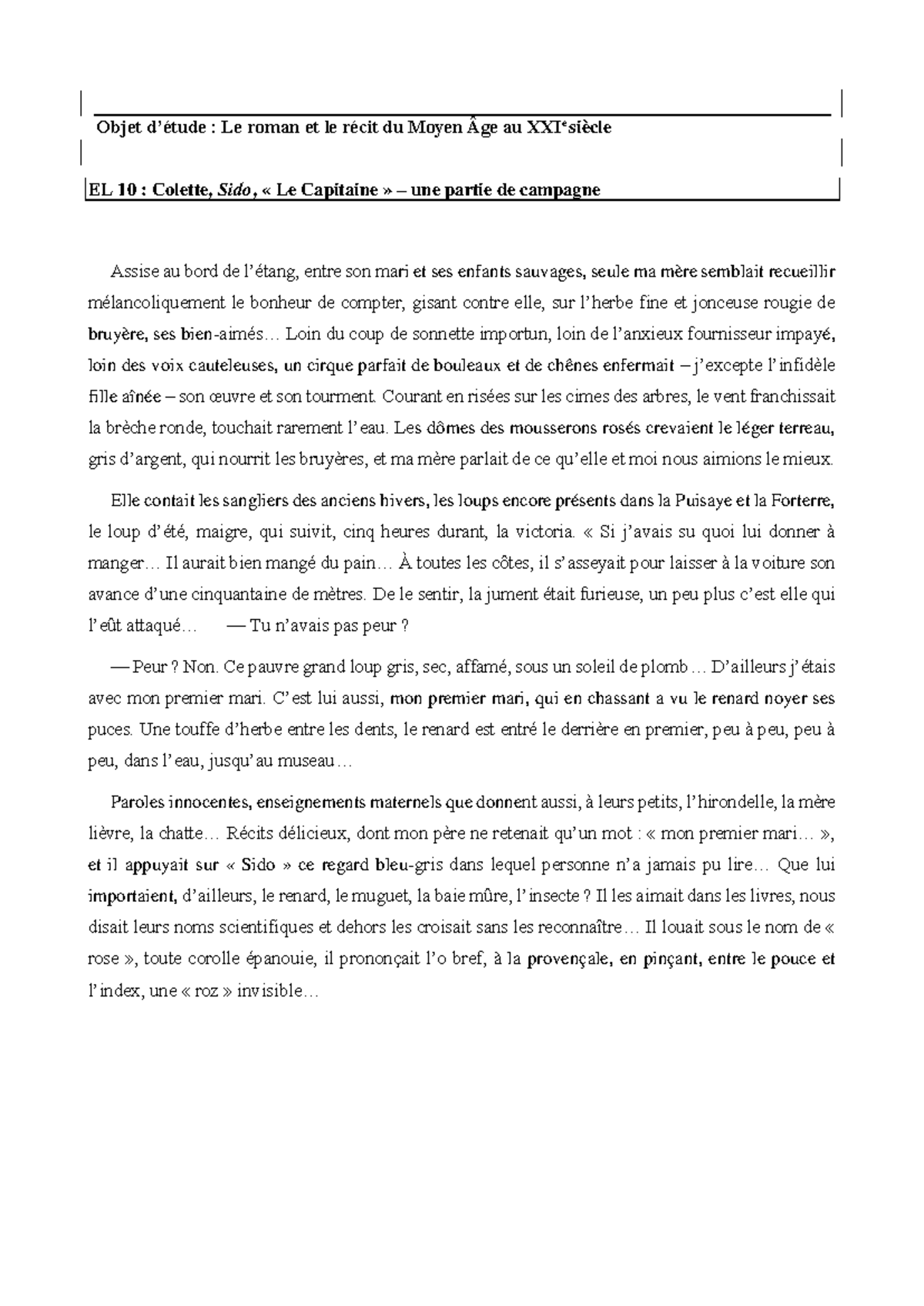 Texte Français Ilyass - Objet d’étude : Le roman et le récit du Moyen ...