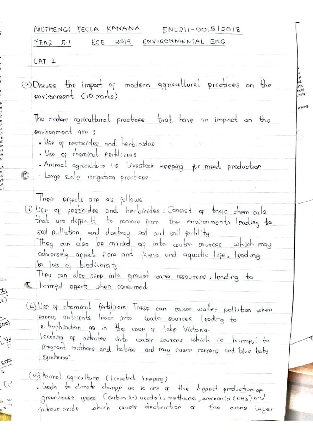 CAT ENV ENG - Bsc. Electrical and Electronic engineering - Studocu