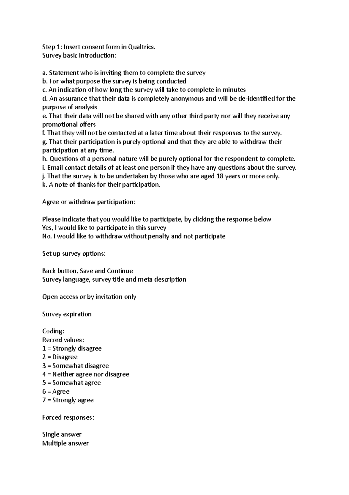 MKT group survey sample questions - Step 1: Insert consent form in ...