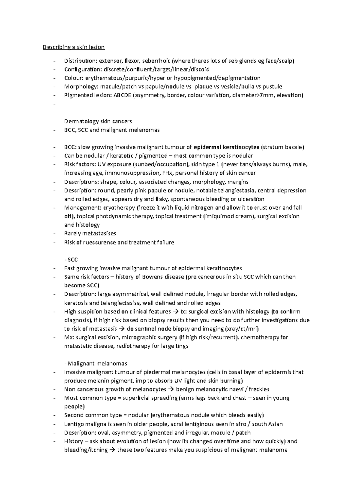 Dermatology review - Describing a skin lesion - Distribution: extensor ...