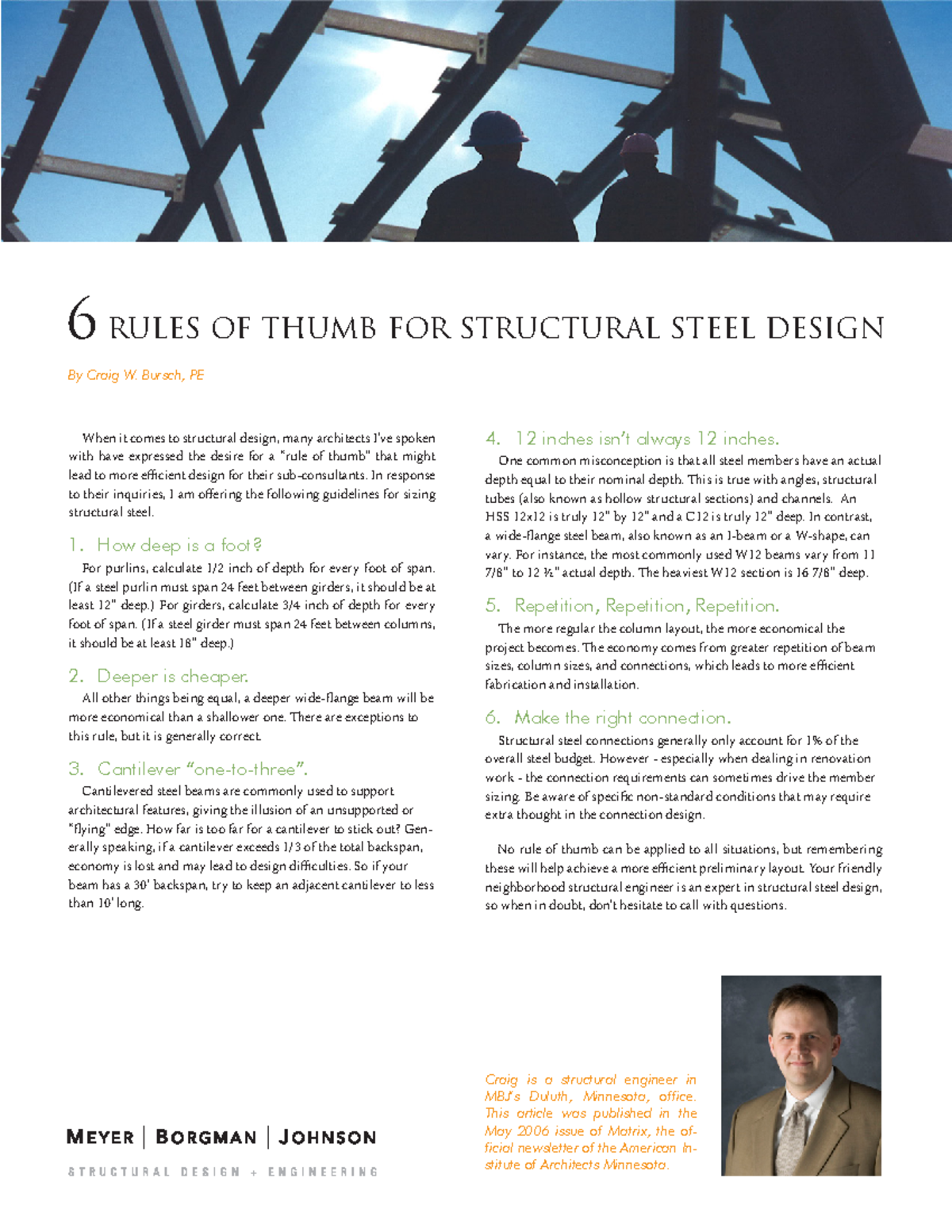 Rules of Thumb in Steel Design - When it comes to structural design ...
