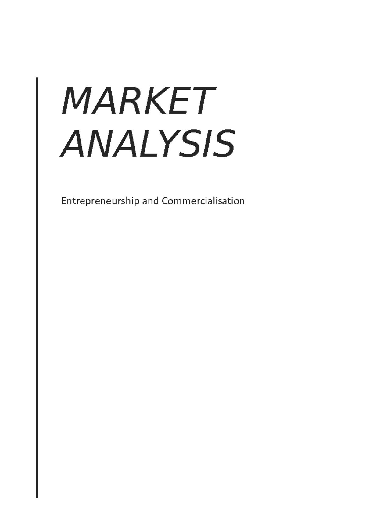 Market Analysis - MARKET ANALYSIS Entrepreneurship and ...