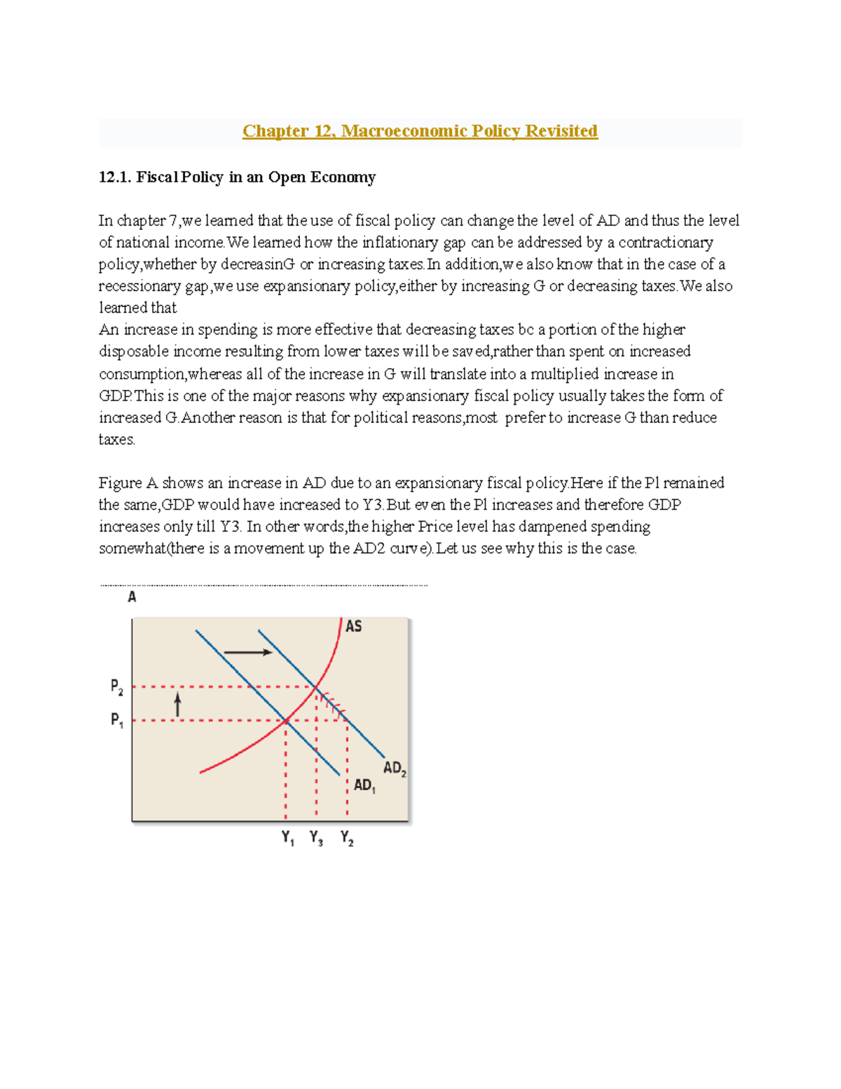 Chapter 12, Macroeconomic Policy Revisited - Chapter 12, Macroeconomic ...