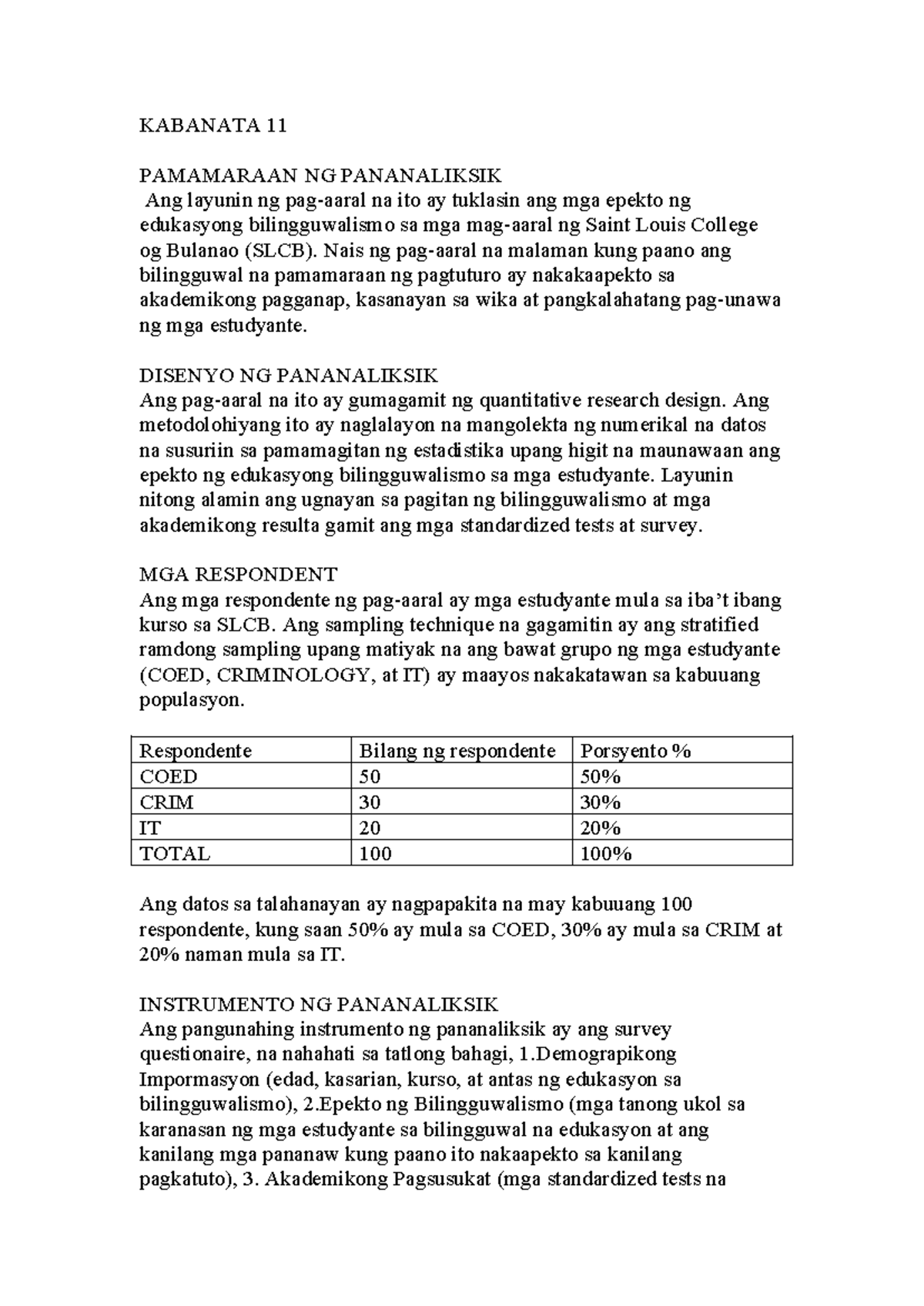 Kabanata 11.docx research - KABANATA 11 PAMAMARAAN NG PANANALIKSIK Ang ...