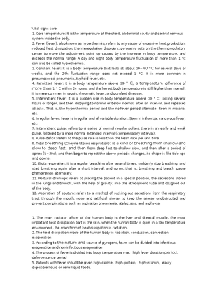 Assessment questions for vital signs NURS140 - Assessment questions for ...