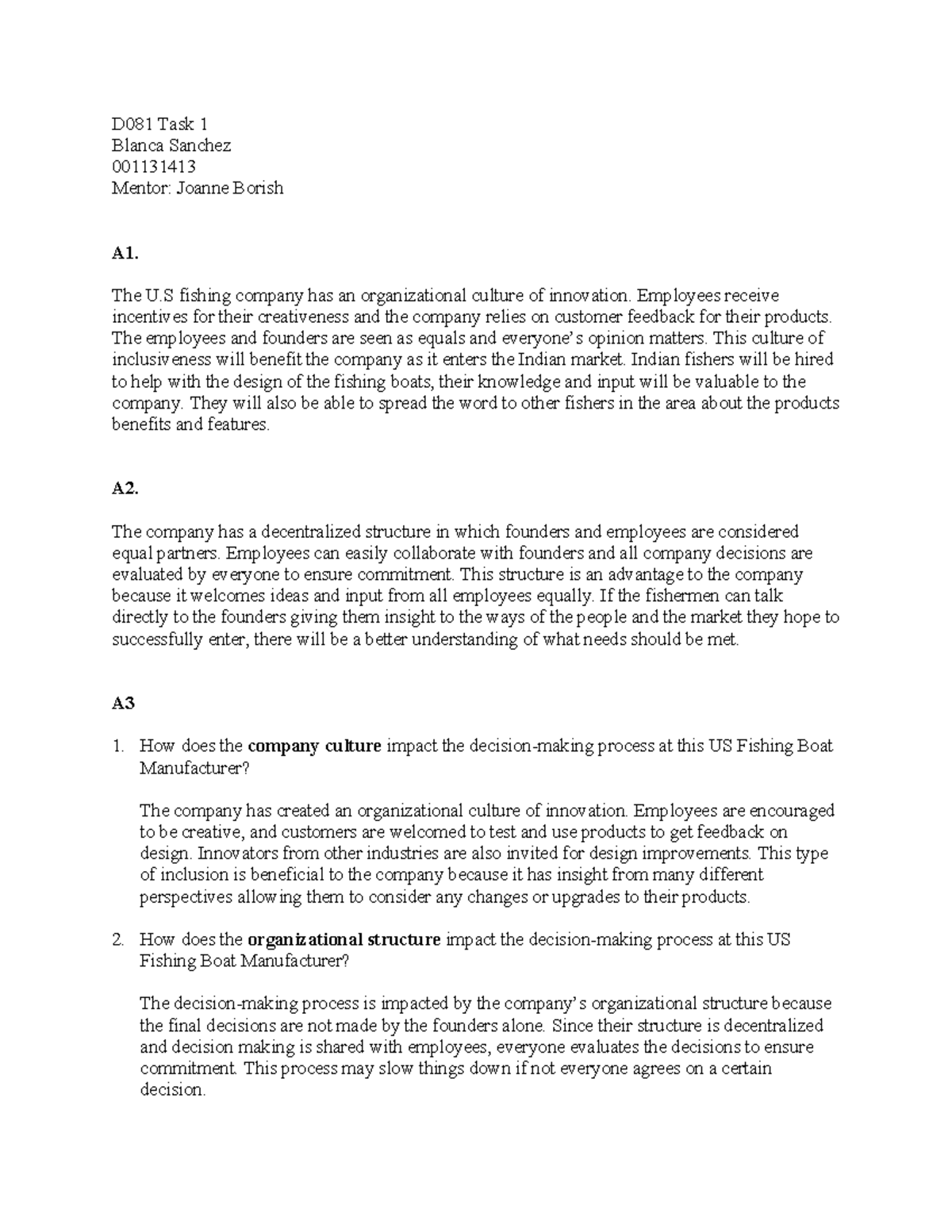 D081 Task 1 0525 - Task 1 Passed - D081 Task 1 Blanca Sanchez 001131413 ...