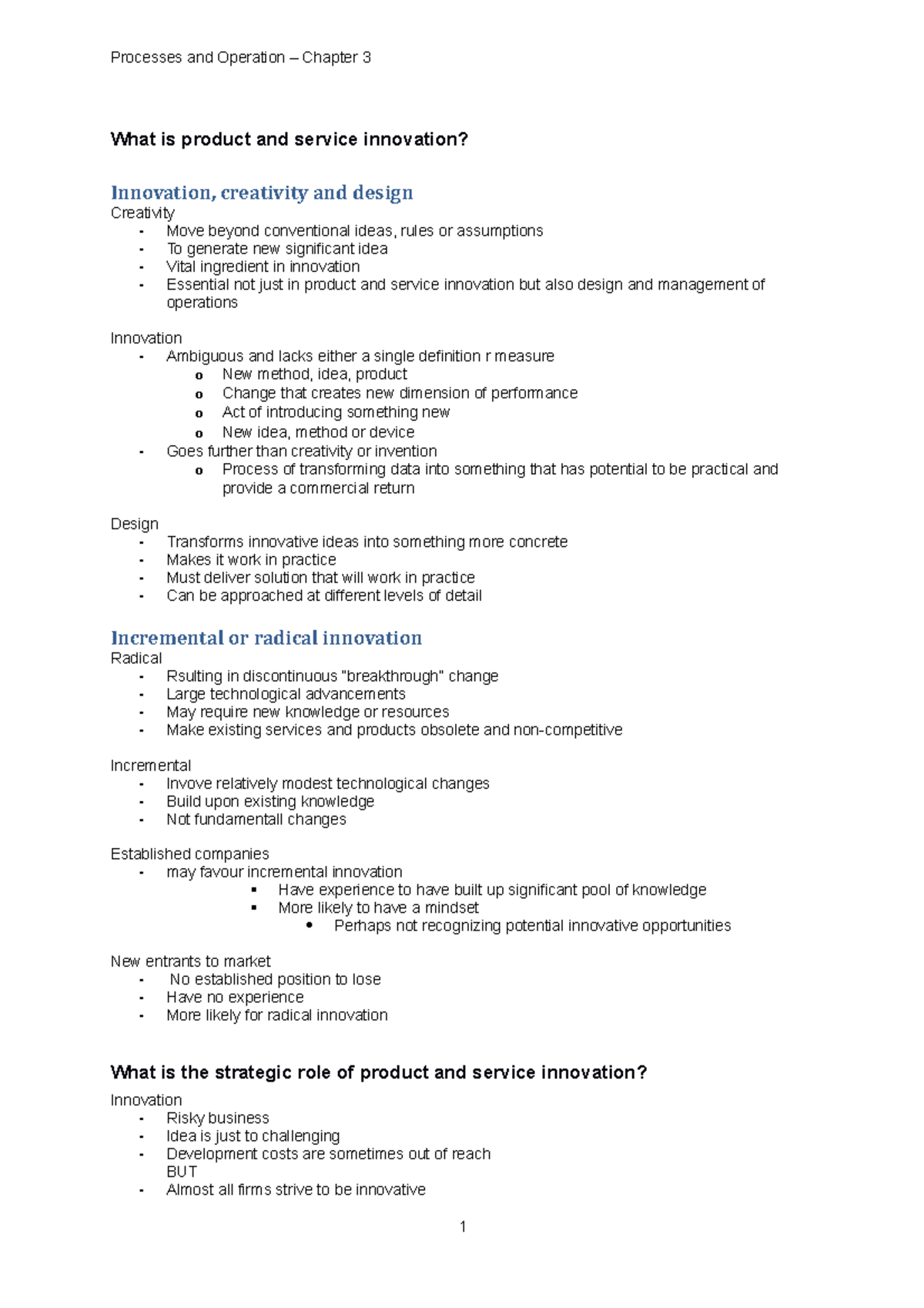 Operations Management Chapter 3 - What is product and service ...