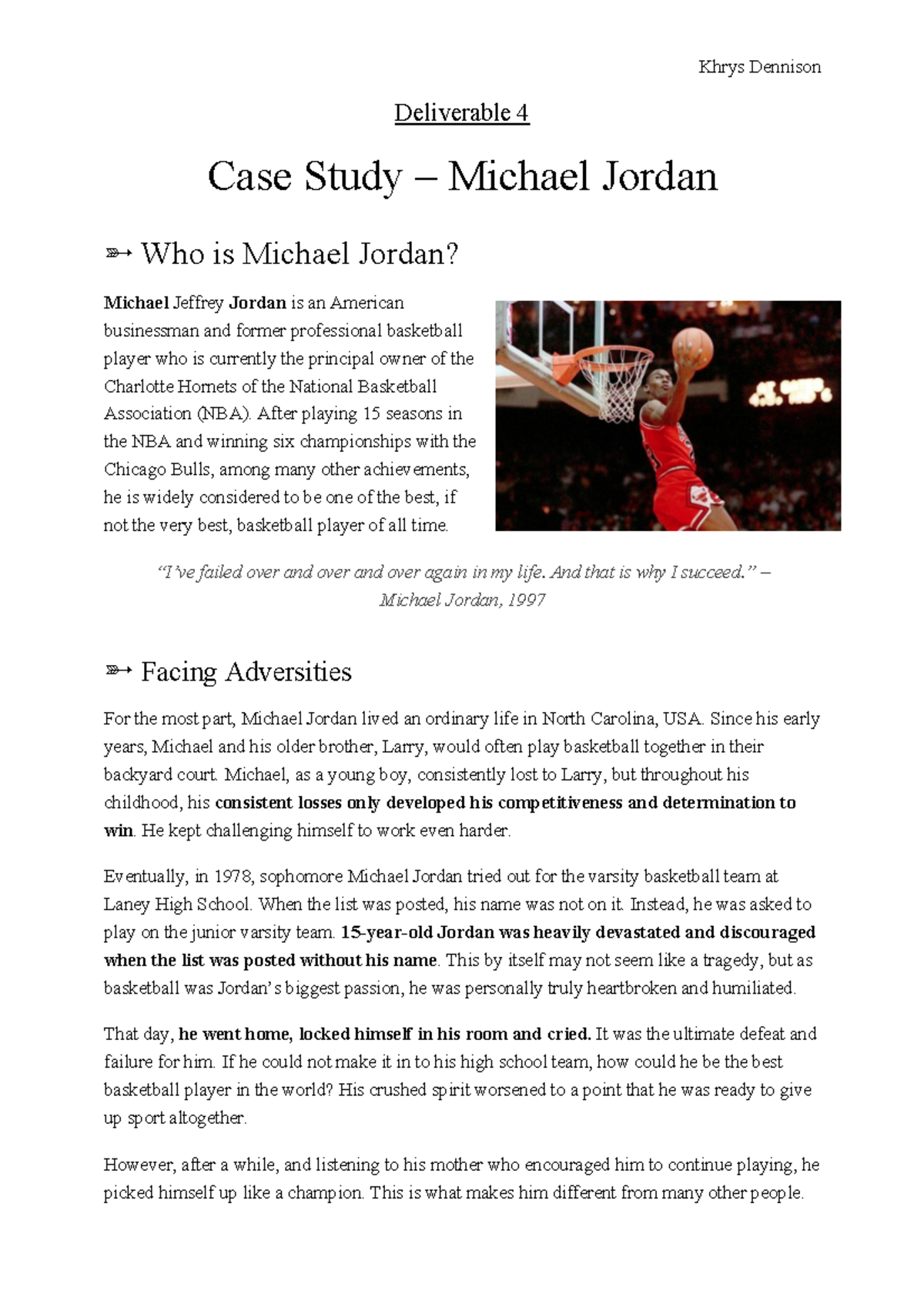 Michael Jordan Case Study - Studocu