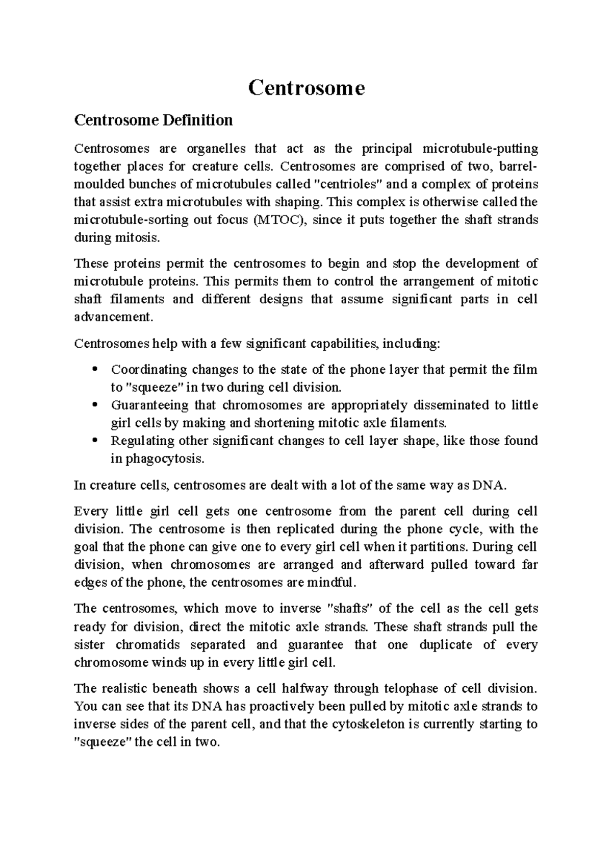 Centrosome - The centromere is the point on a chromosome where mitotic ...