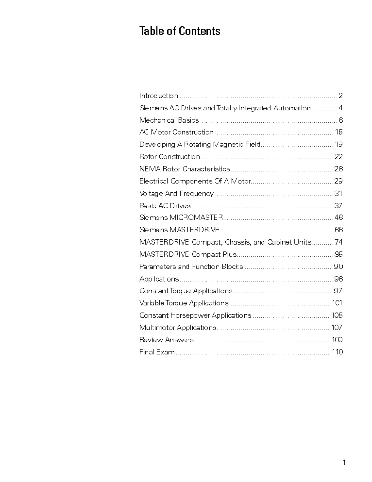 AC Drive Chapter 1 of 4 - Merci - Table of Contents Introduction - Studocu