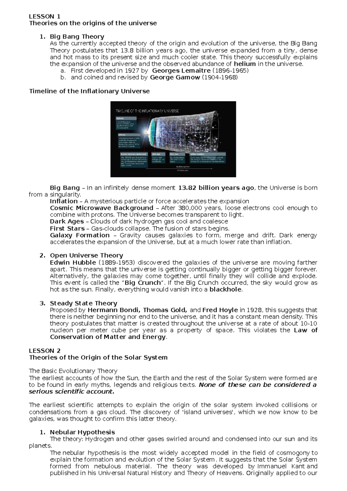 Inbound 707062348171021031 - LESSON 1 Theories on the origins of the ...