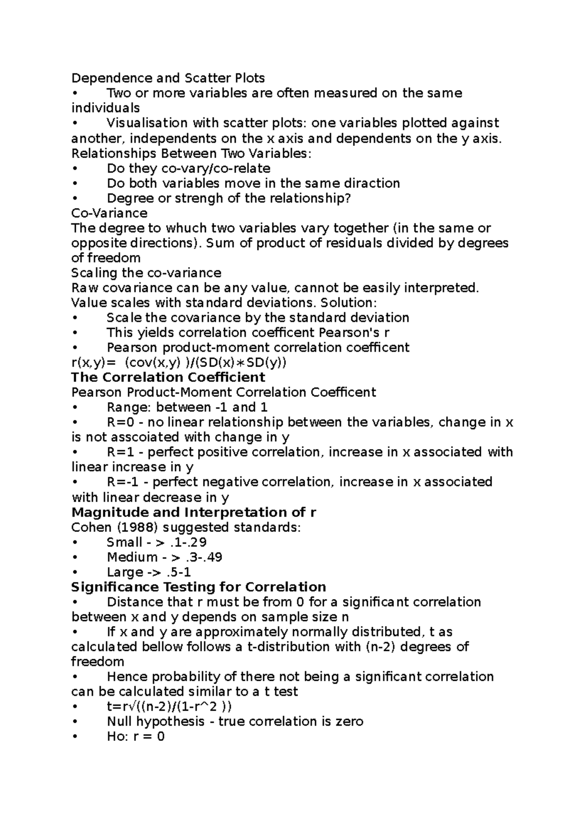 Quantitative Research Methods - Correlation and Regression - Dependence ...