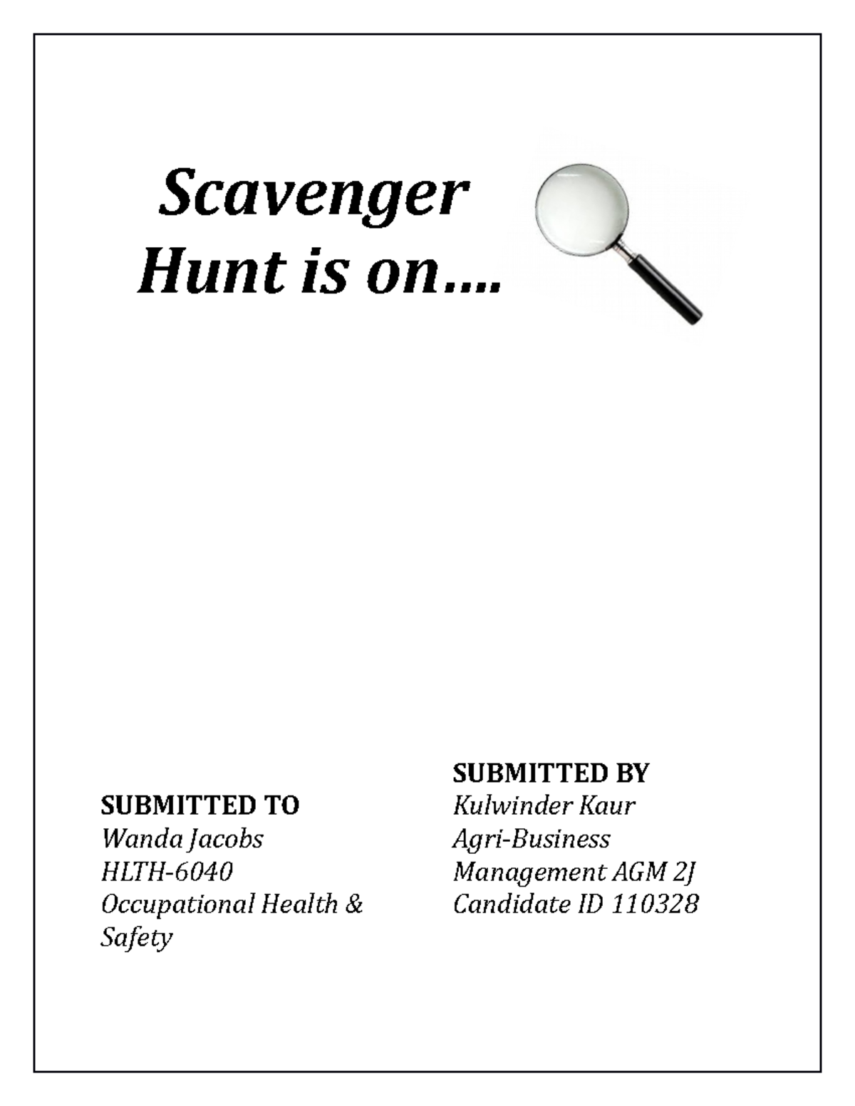 WSIA - Solution of WSIA act assignment - SUBMITTED TO Wanda Jacobs HLTH ...