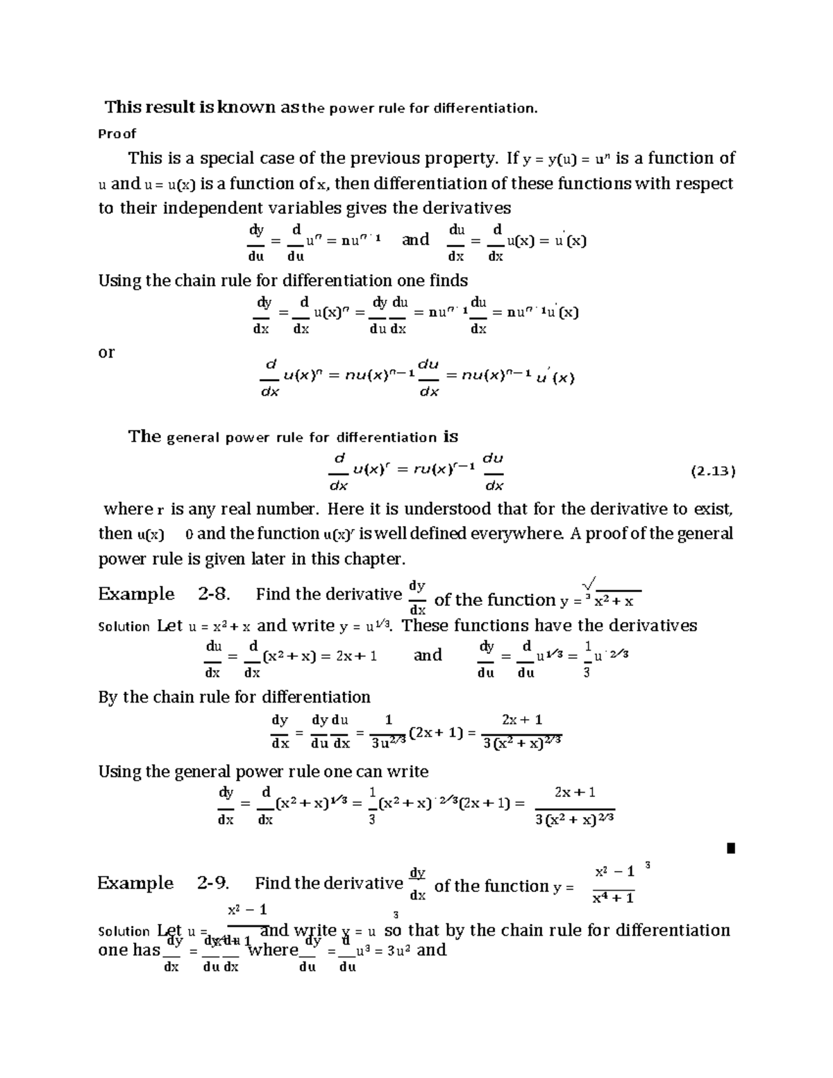 Introduction to Calculus 2-10 - This result is known as the power rule ...