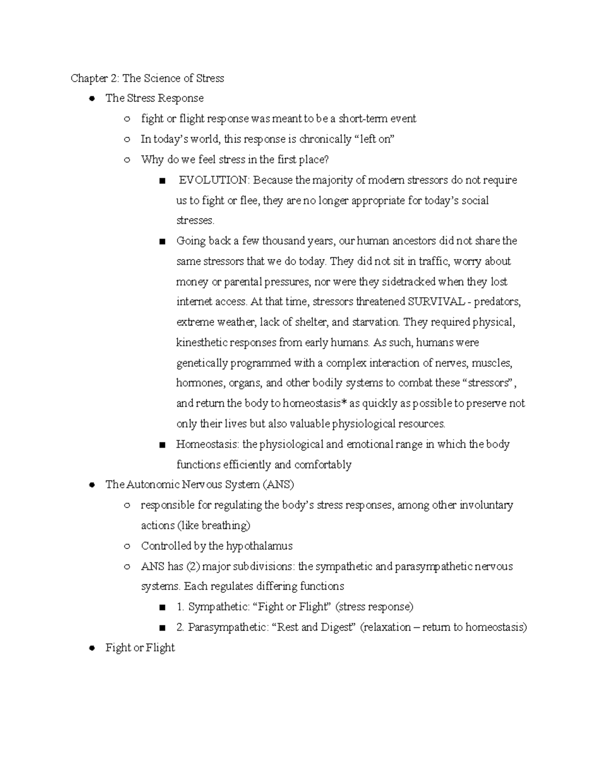 Stress management chapter 2 The Science of Stress - Chapter 2: The ...