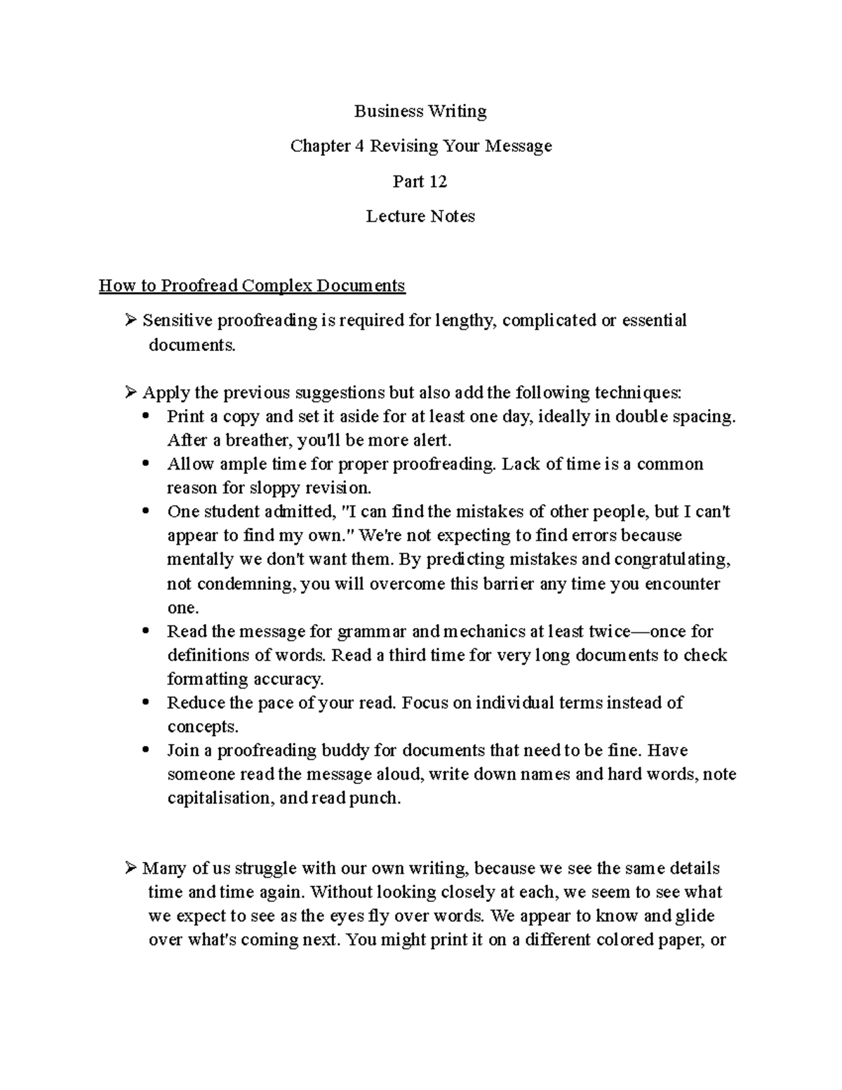 Business Writing Lecture Notes Ch 4 Part 12 - Business Writing Chapter ...