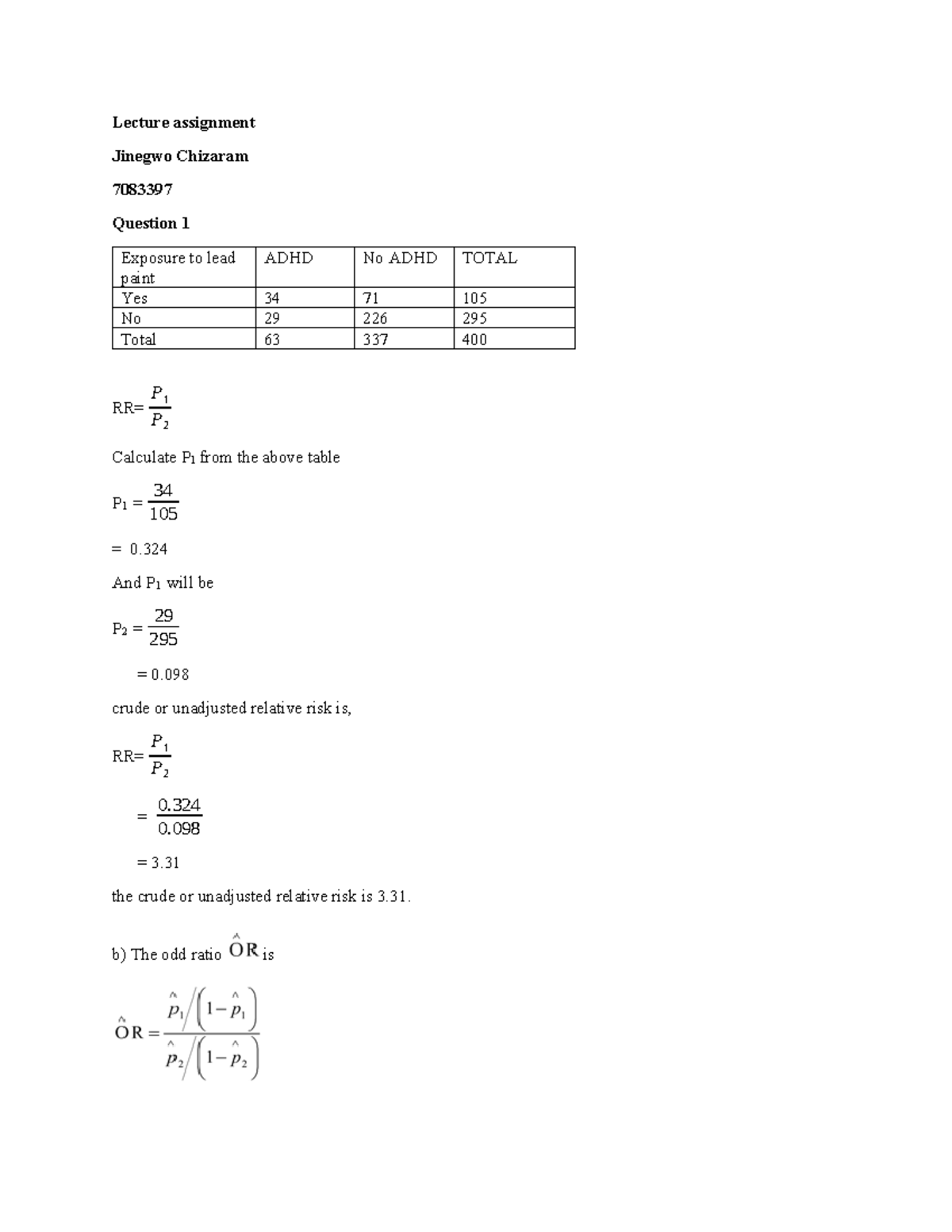 Hlsc 3p07 assignment 4 - Lecture assignment Jinegwo Chizaram 7083397 ...