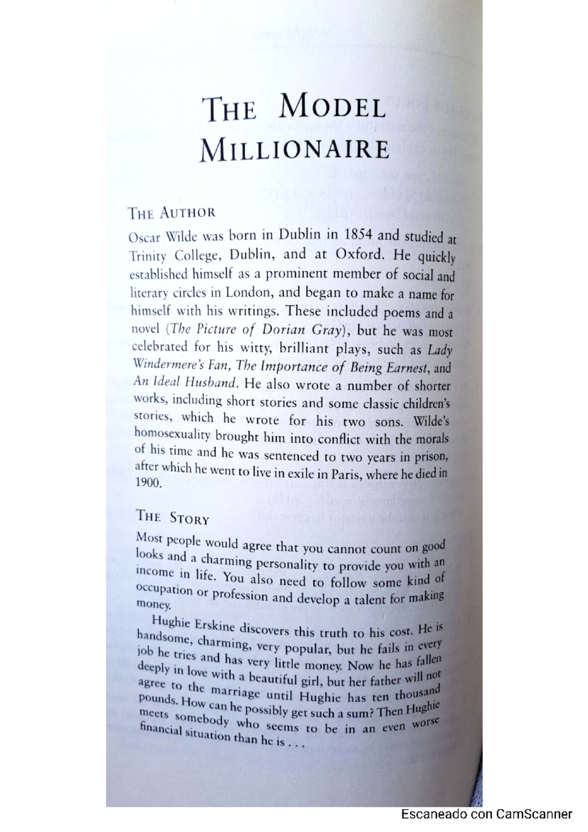 The Model Millionaire - apuntes que ayudan a la comprensión del texto ...