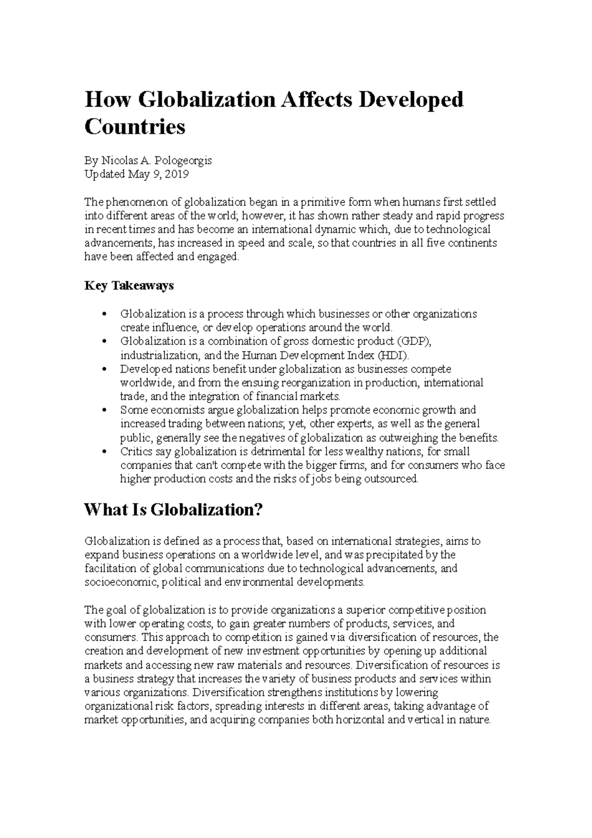 ESL 204 5. How Globalization Affects Developed Countries - Studocu