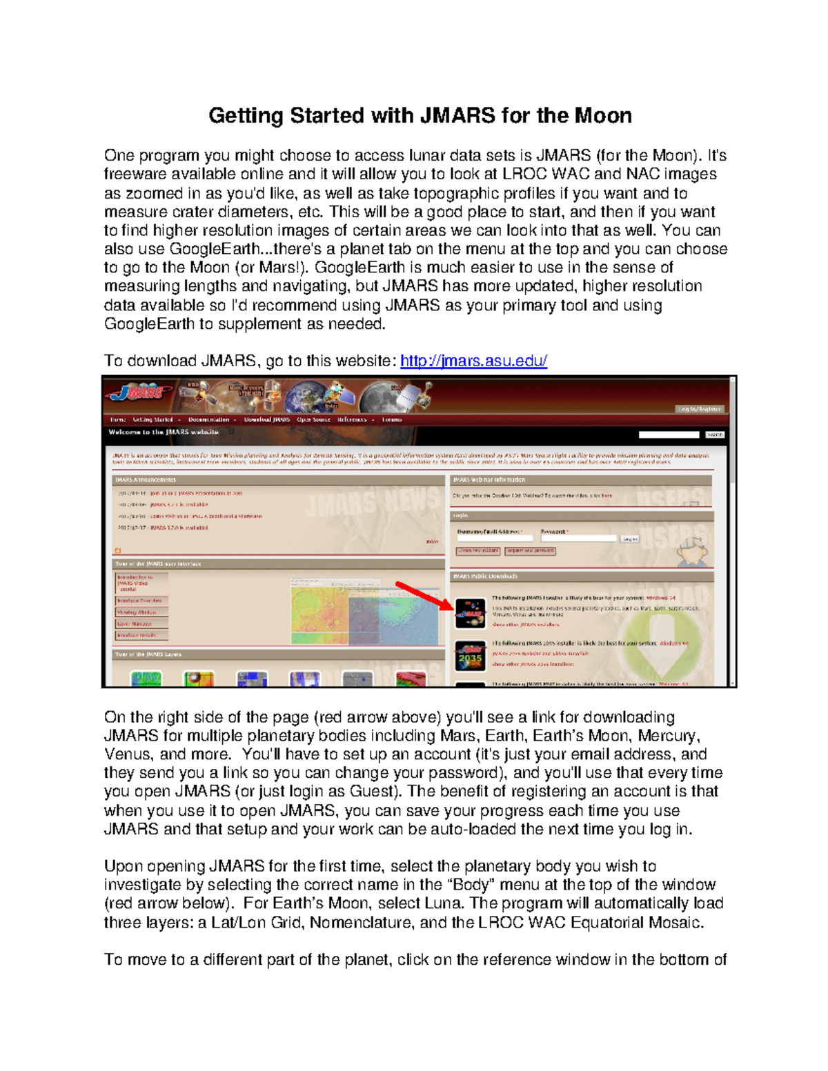 Jmars - jamrs - Getting Started with JMARS for the Moon One program you ...