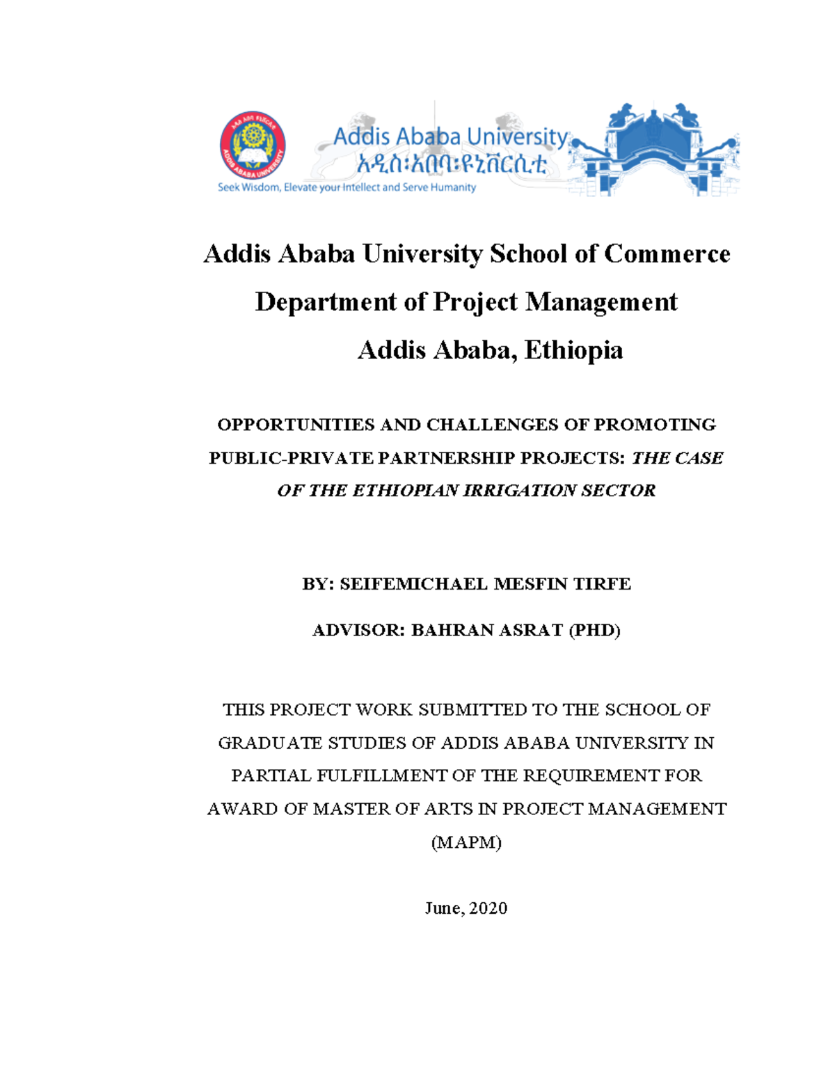 Addis Ababa University School of Commerce - Addis Ababa University ...