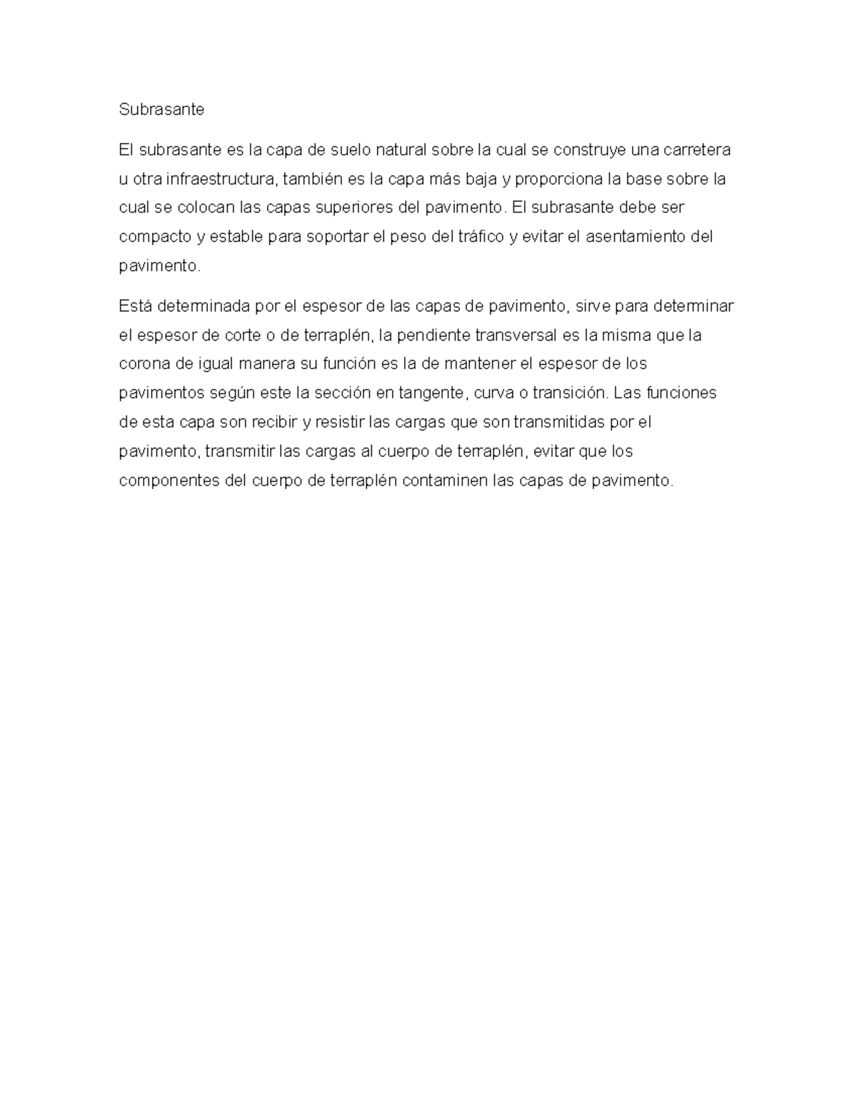 Subrasante - Subrasante El subrasante es la capa de suelo natural sobre ...