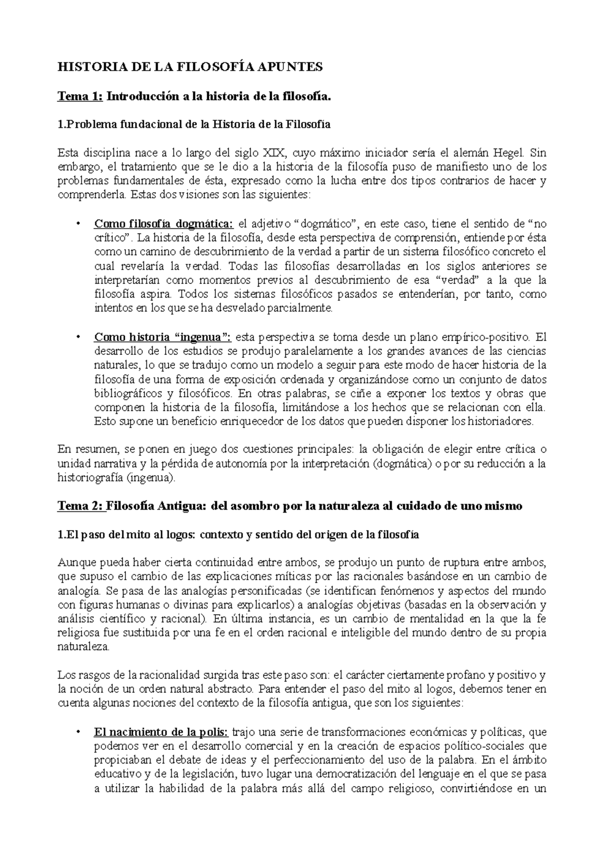 Historia de la Filosofía apuntes - HISTORIA DE LA FILOSOFÍA APUNTES ...