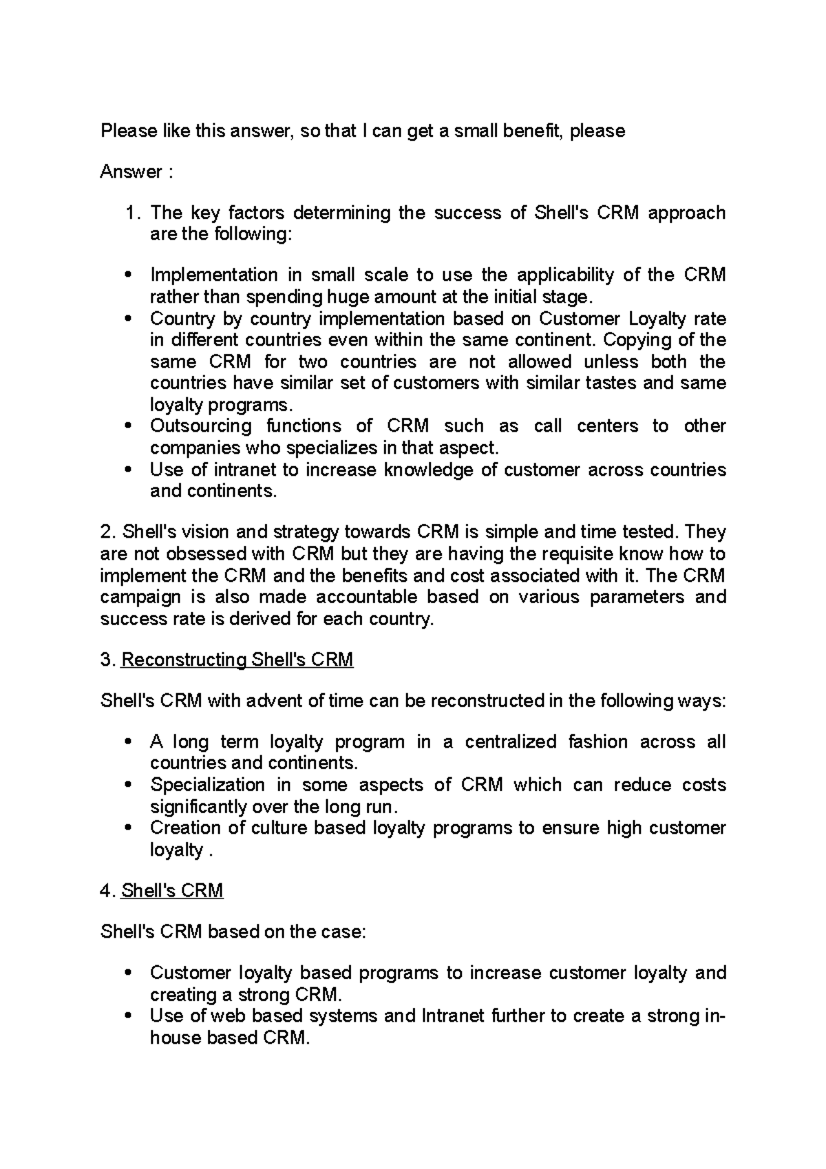 CASE Project - MANAGEMENT STUDIES - Please like this answer, so that I ...