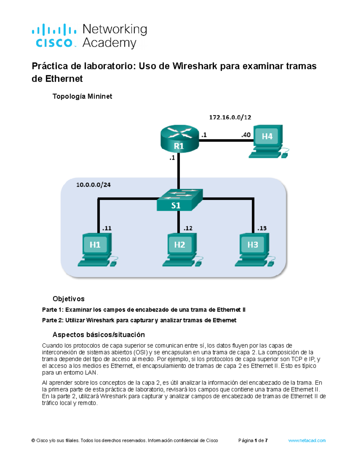 4.4.2.8 Lab - Using Wireshark to Examine Ethernet Frames - Práctica de laboratorio: Uso de ...