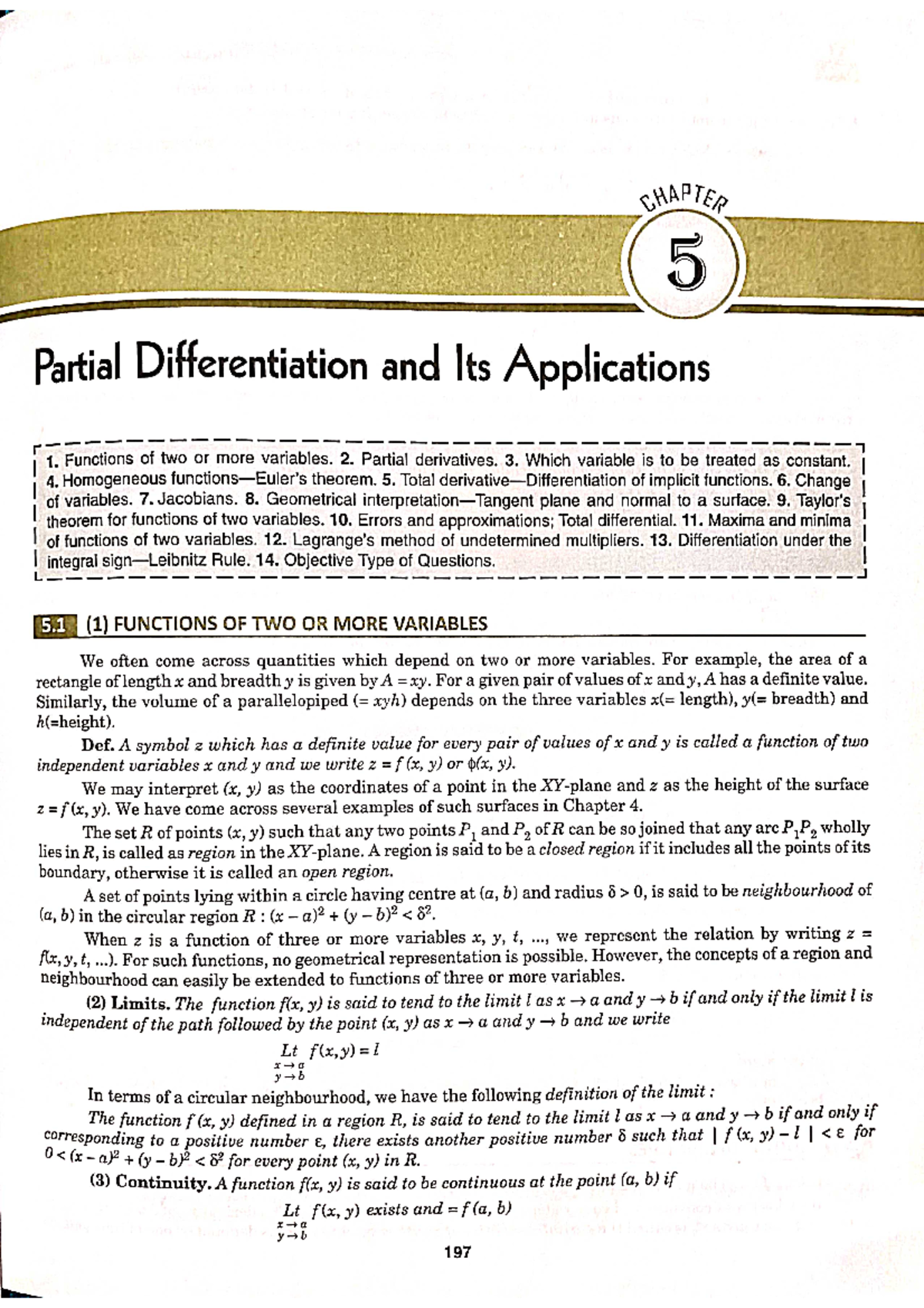 partial differential equations applications - CHAPTER 5 Partial Differentiation and Its ...