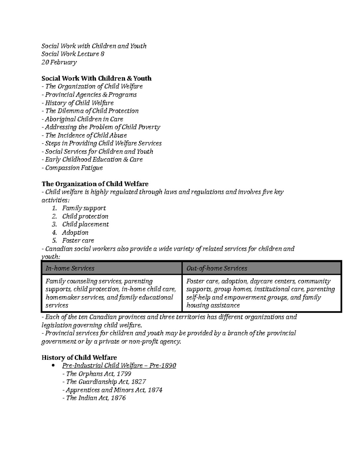 Social Work Lecture 8 - Prof. Susan Hillock - Social Work with Children ...